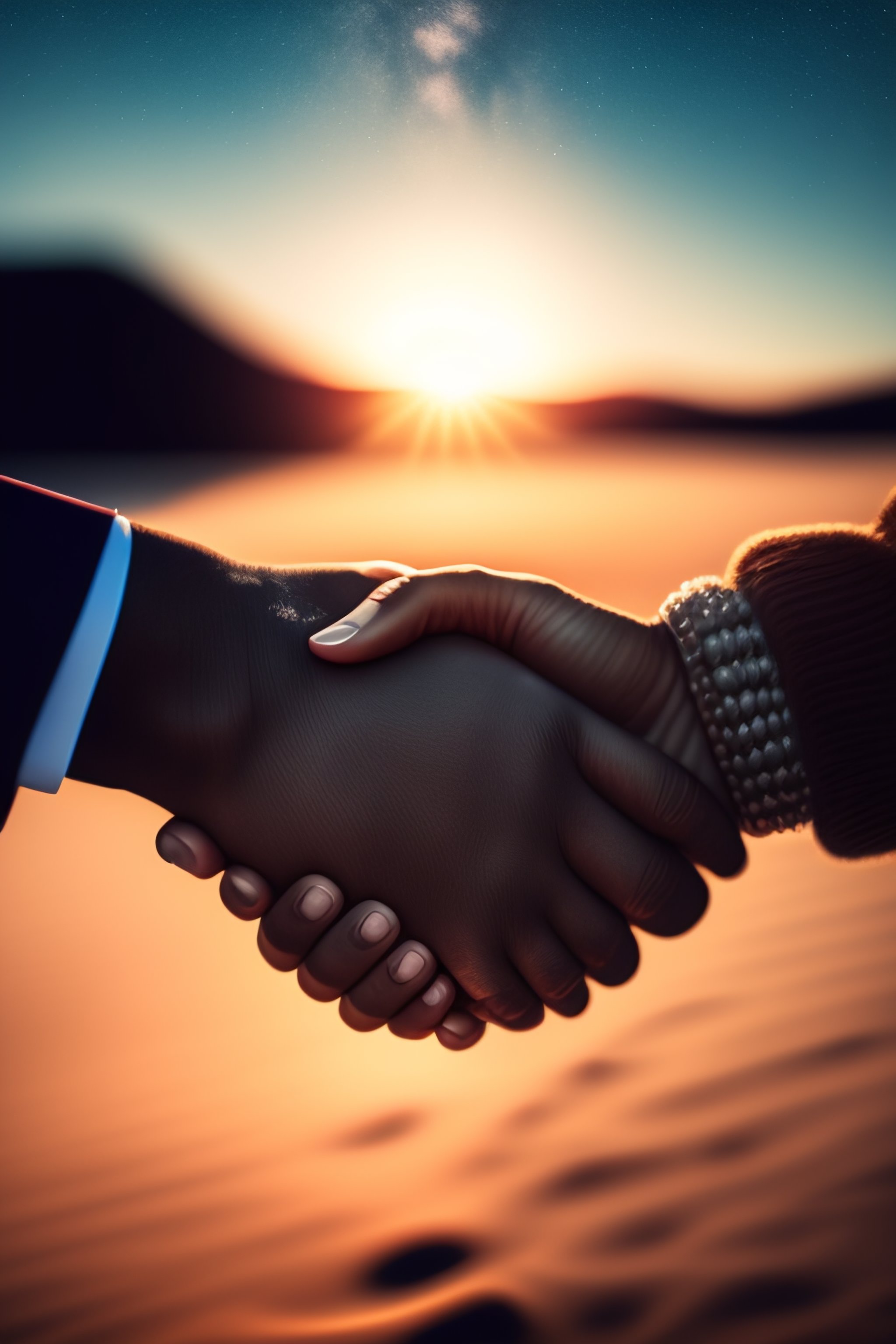 Lexica - Photograph of two hands shaking