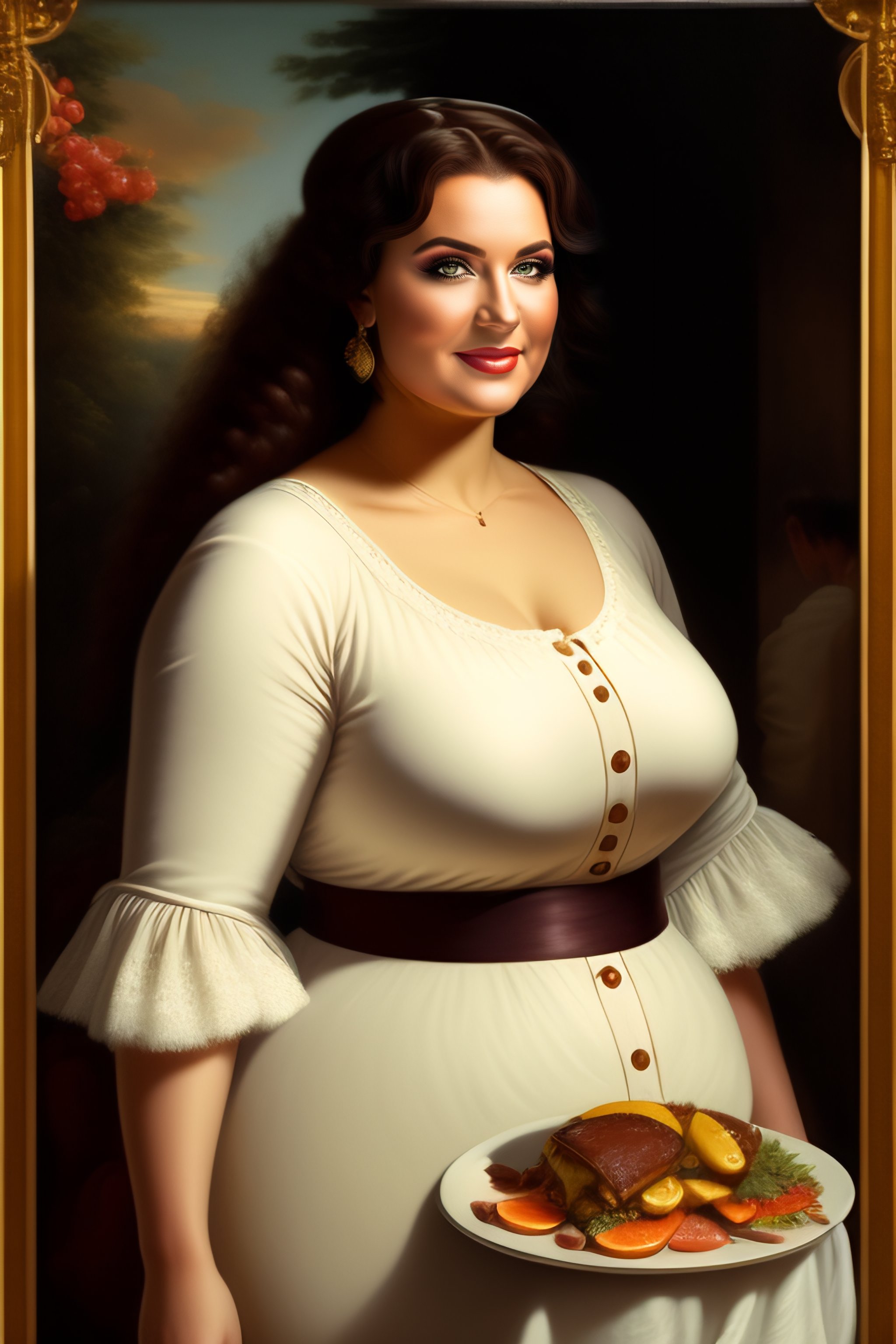 Lexica Full Figured Shapely Swedish Woman Wearing A Low Cut And