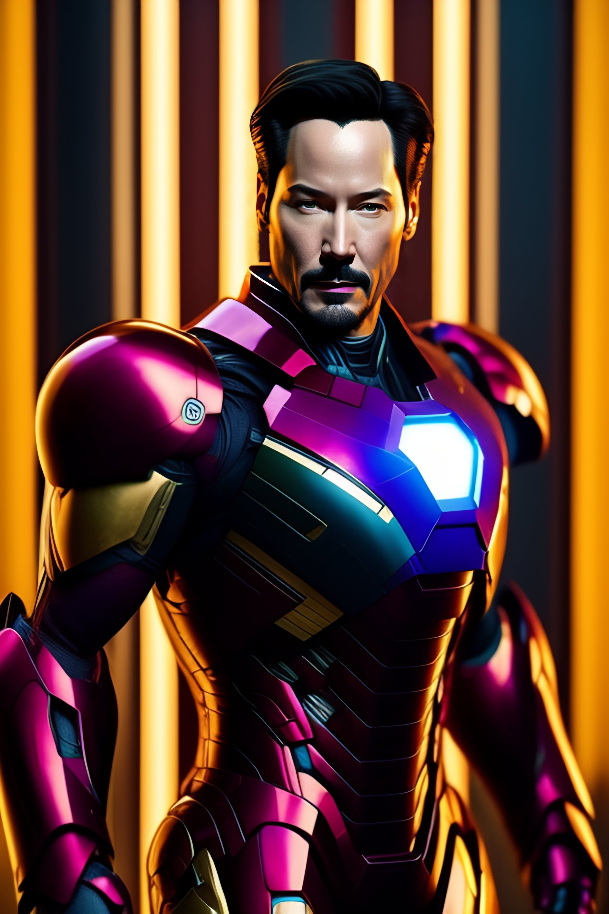Lexica - Keanu reeves as iron man with the infinity gauntlet, 8k, photo ...