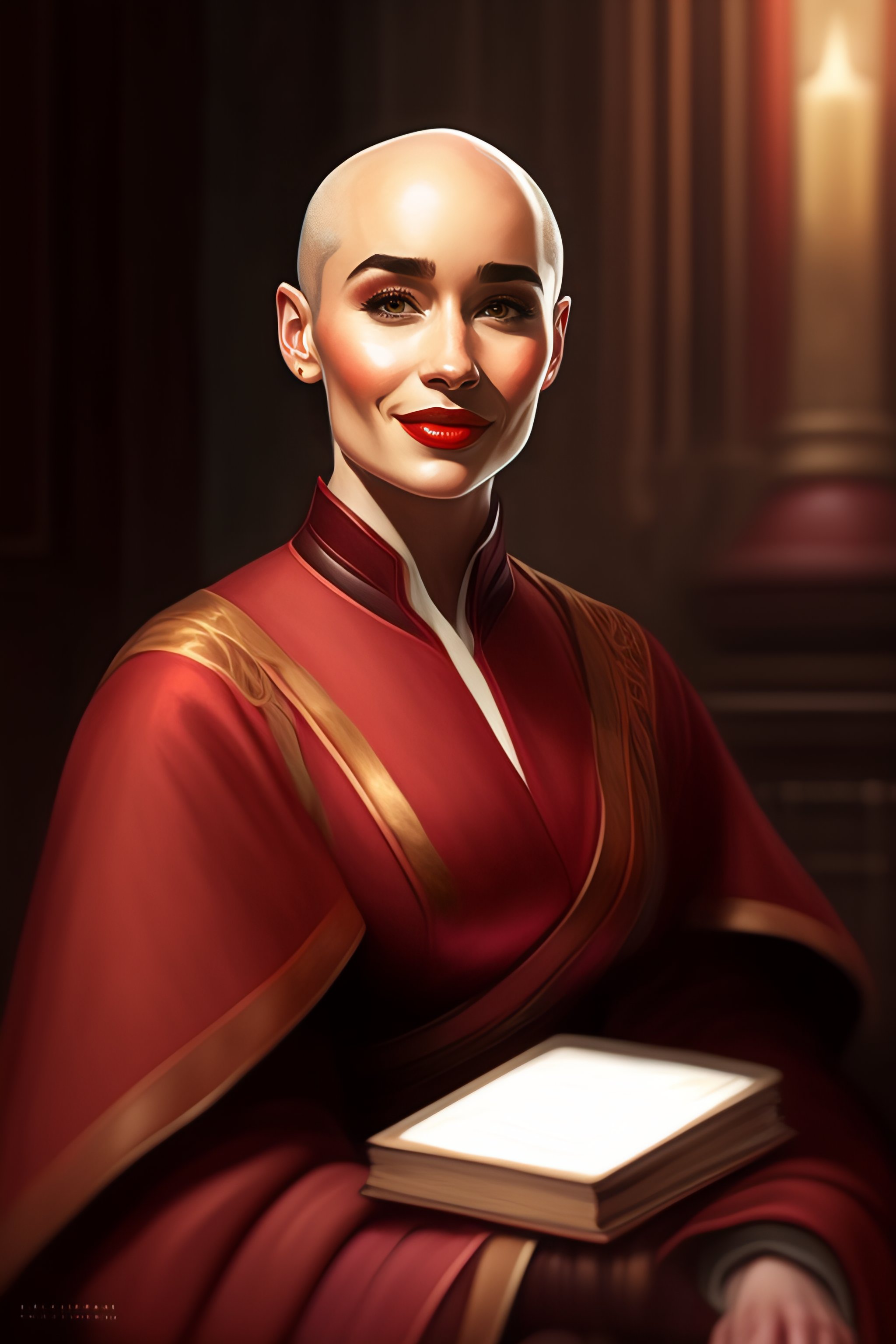 Lexica - Bald young pale woman reading a book, emilia clarke, bald ...