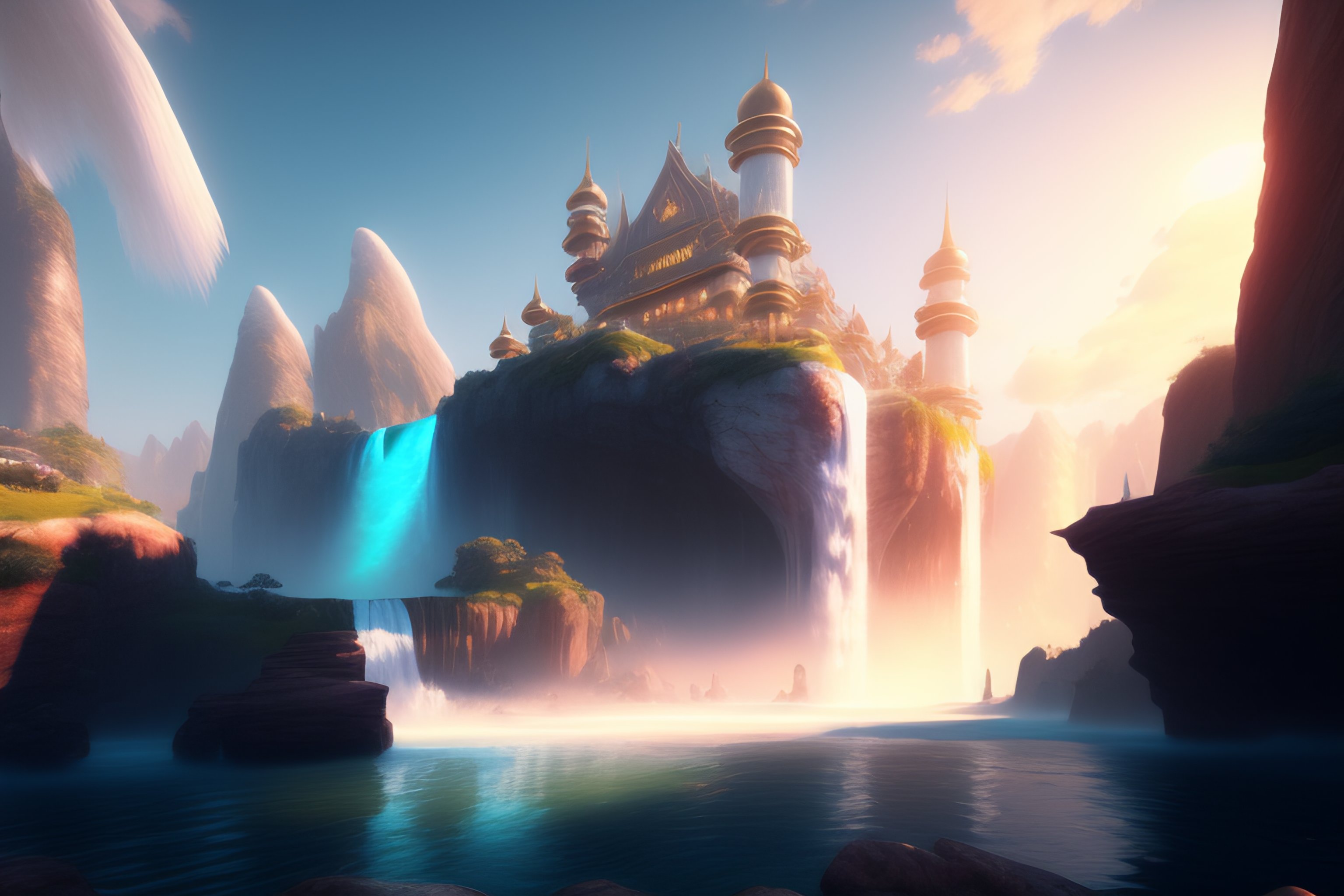 Lexica - Beautiful fantasy city made from white stone and bright copper ...