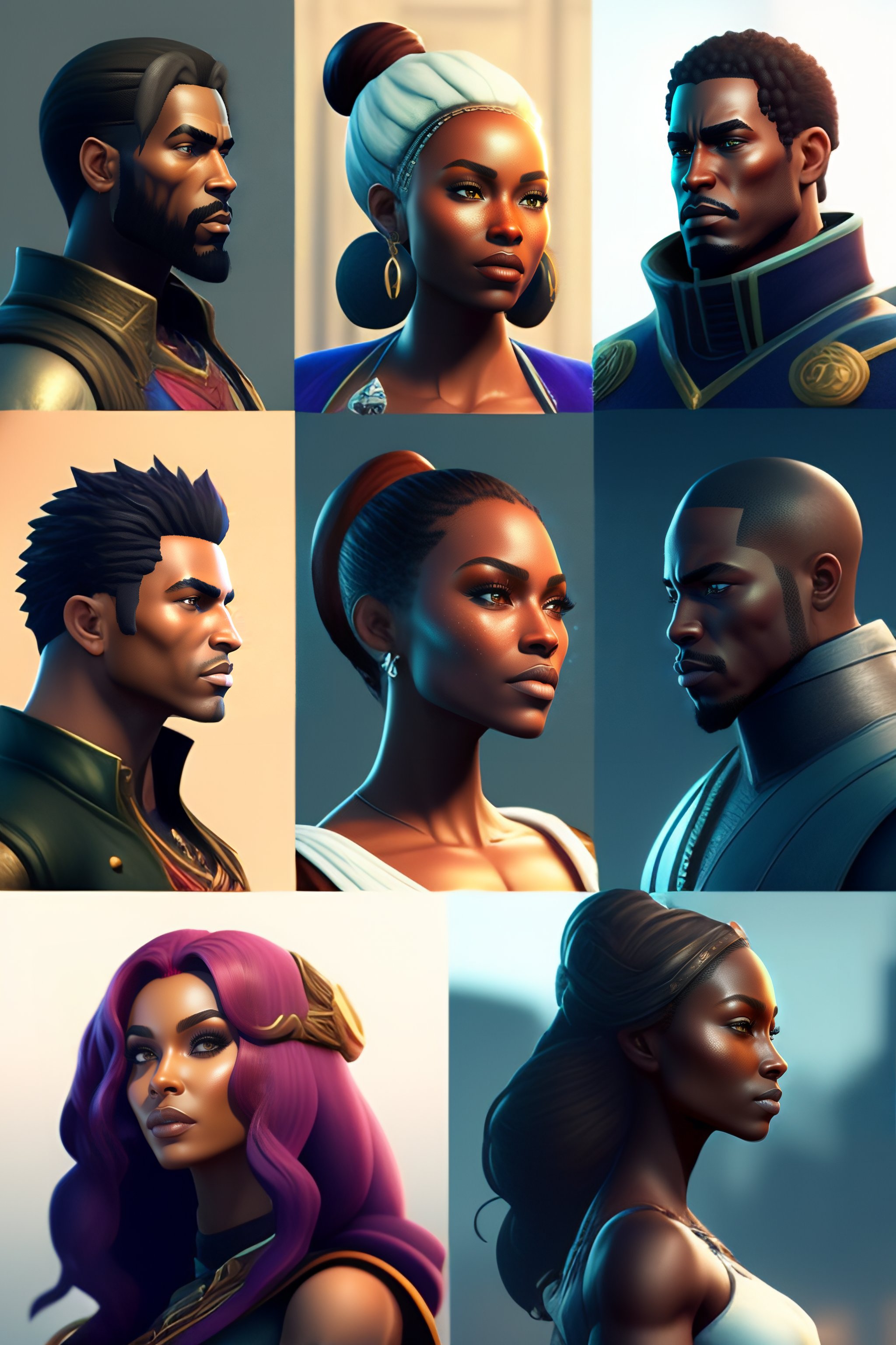 Lexica - Game character in various angles.