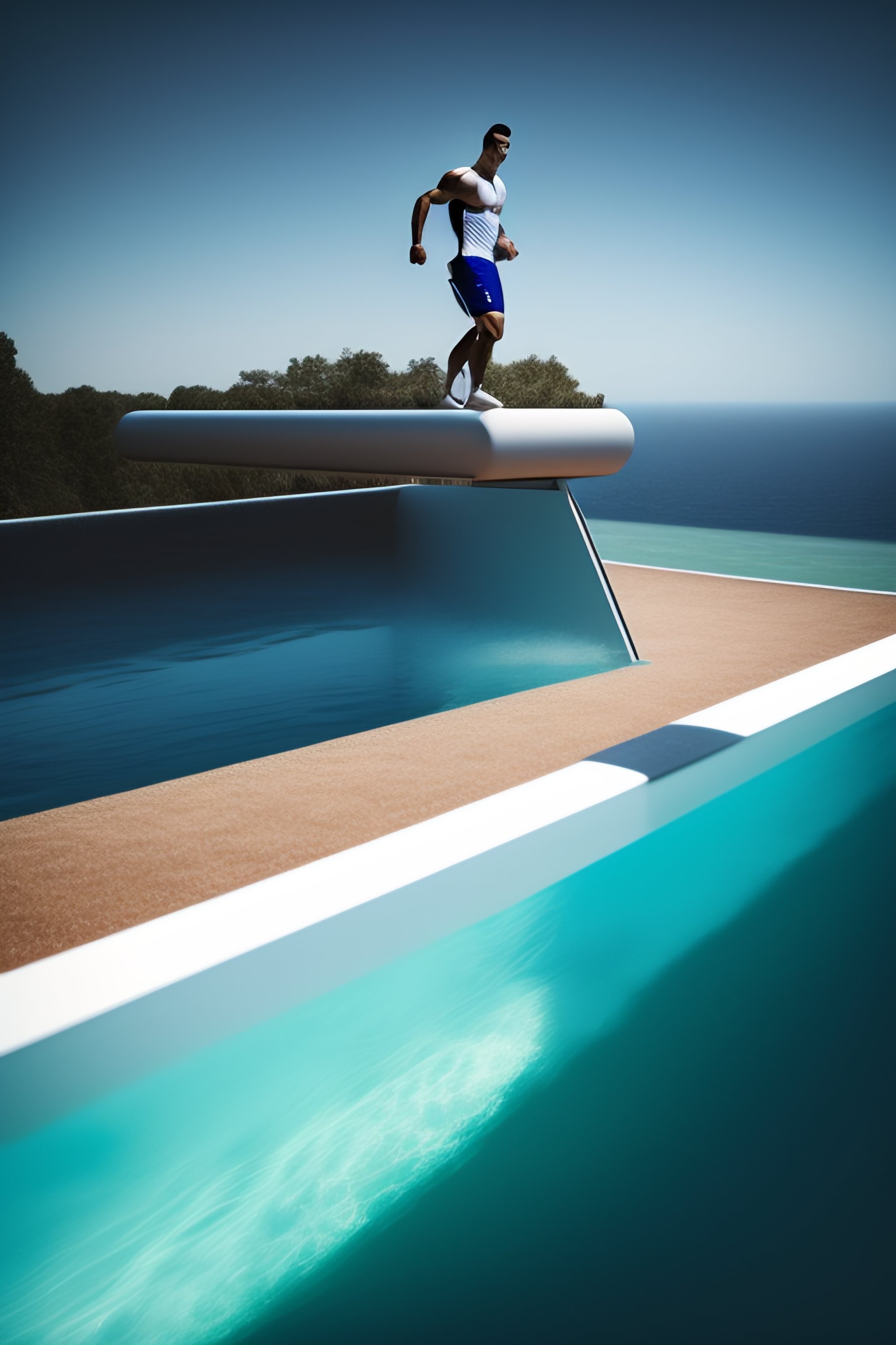 Lexica - Cristiano ronaldo at the top of a diving board