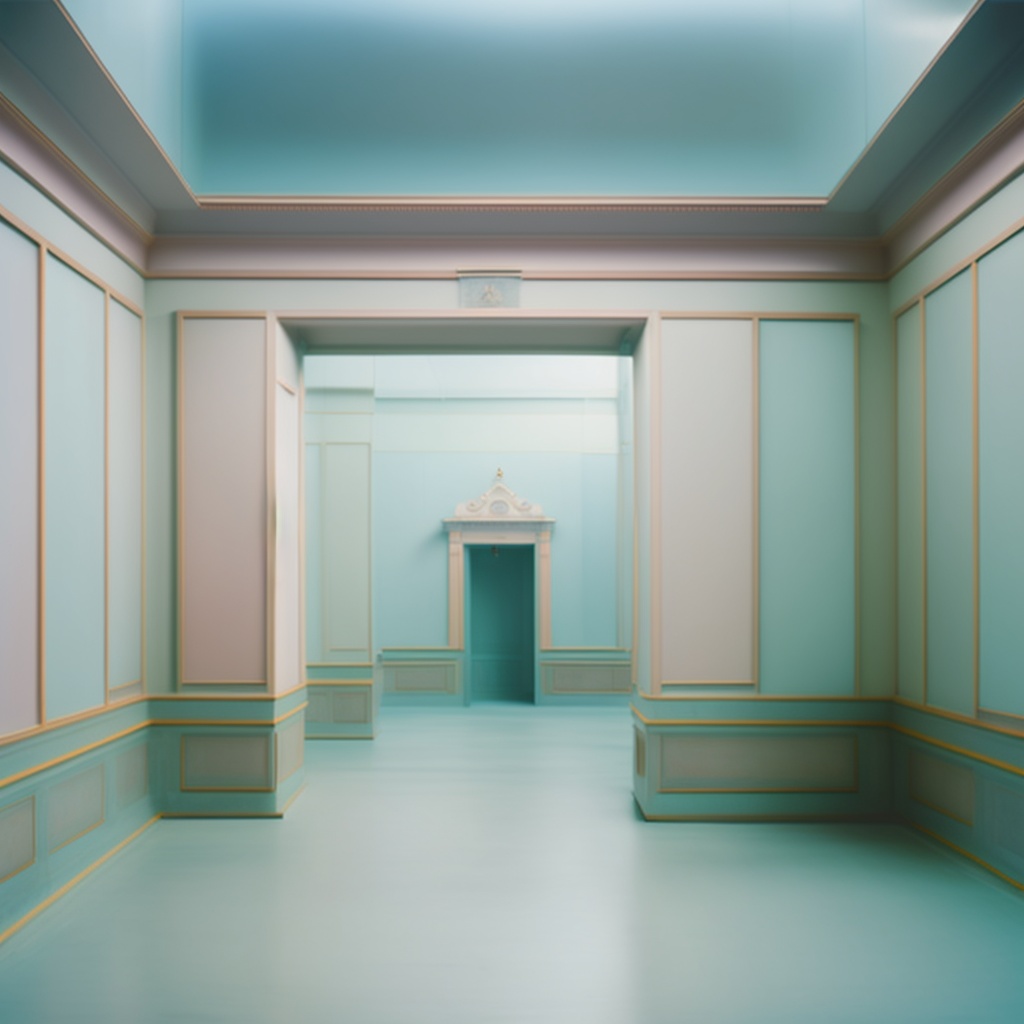 Lexica - Wes Anderson film, photograph of white empty liminal space ...