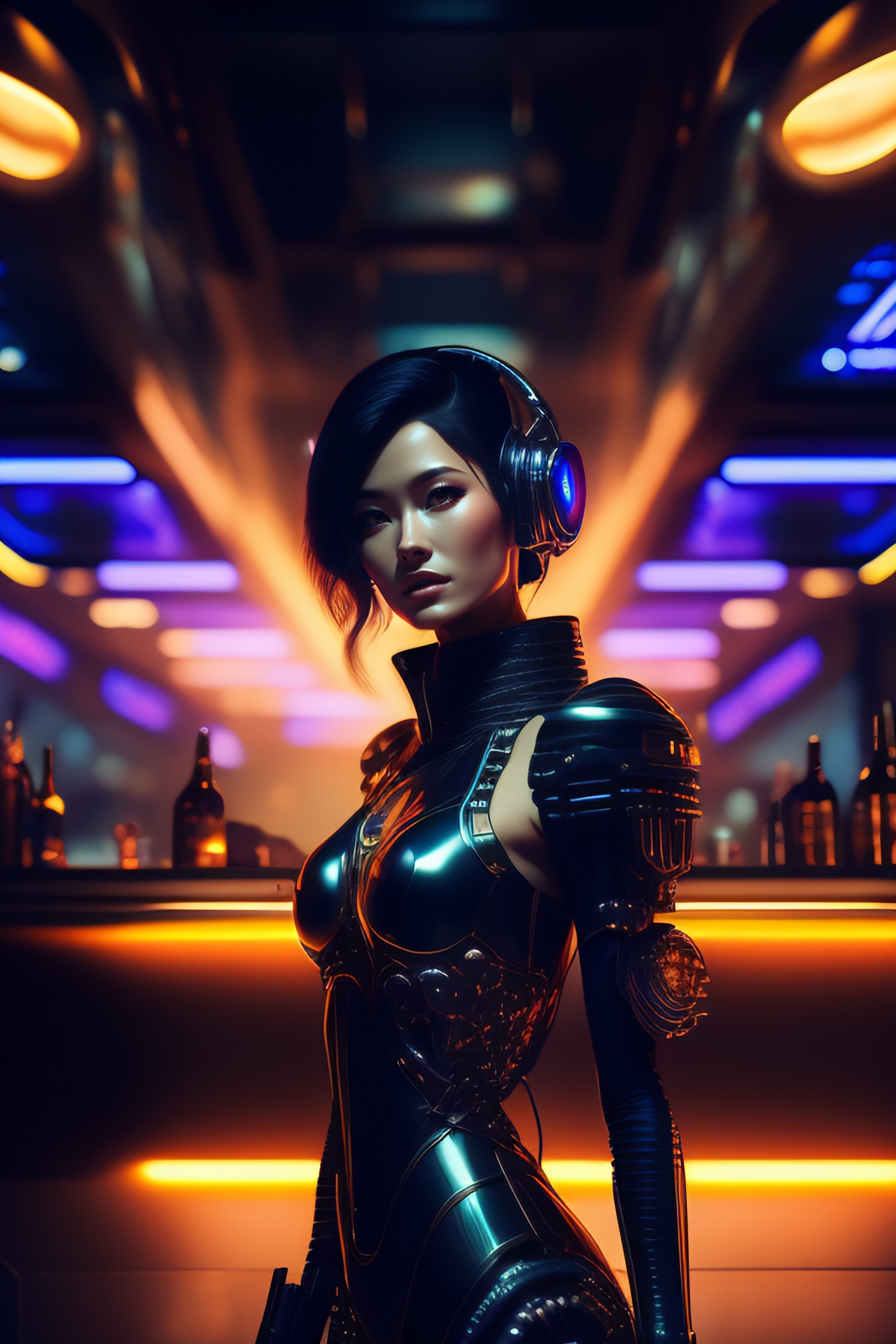 Lexica - Cute model girl, alien biomechanical, full body cinematic ...