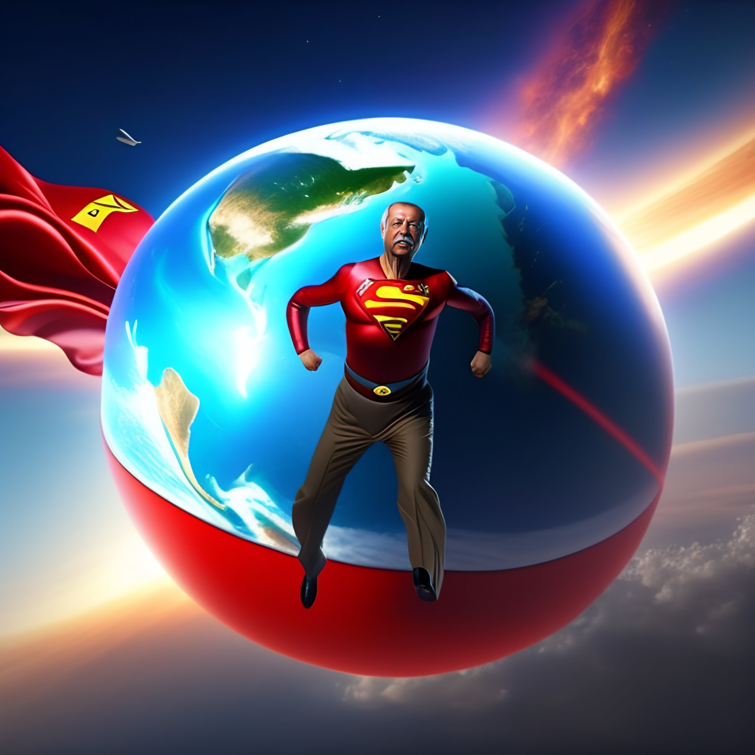 Superman Flying Render