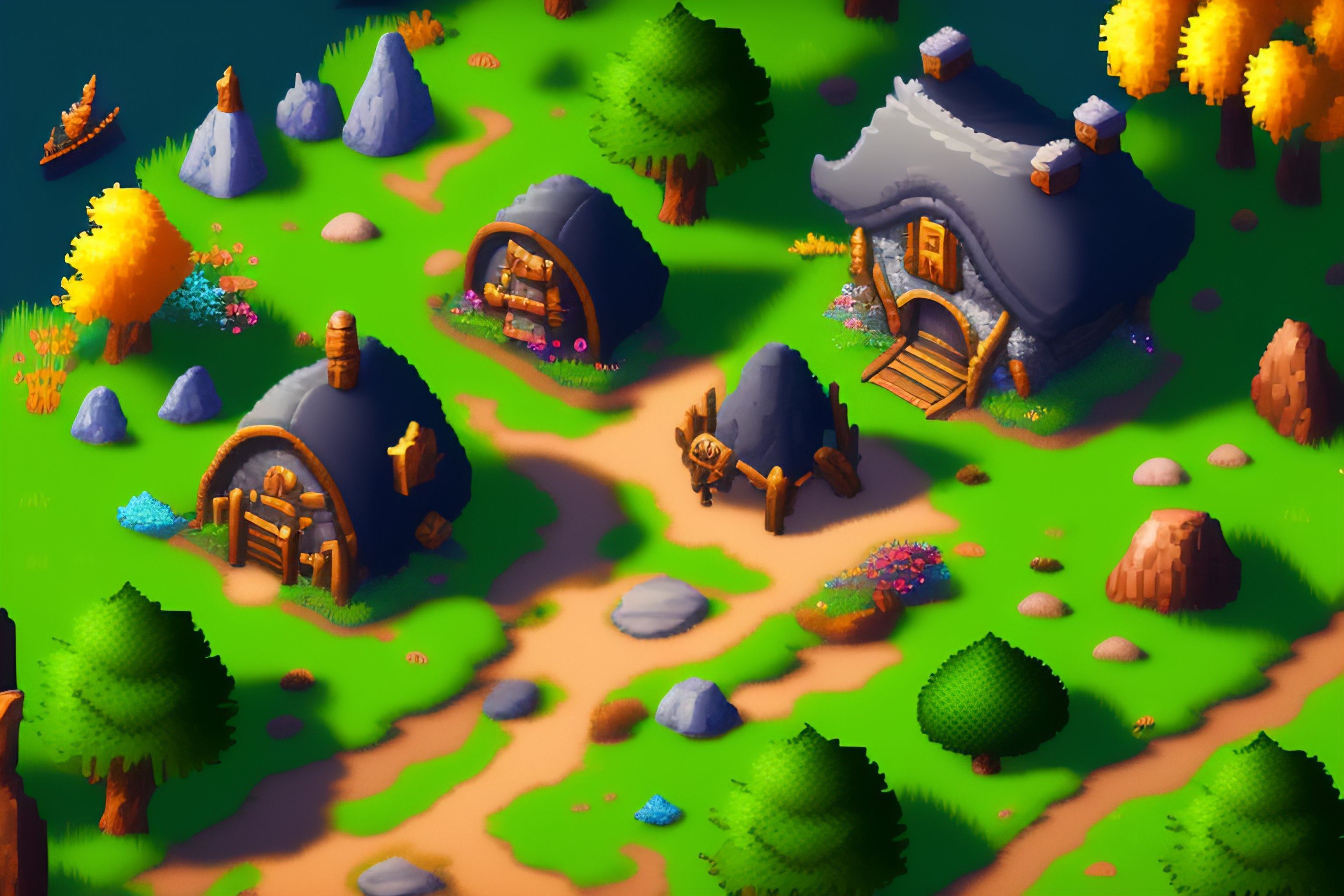 Pixel Landscape Top Down