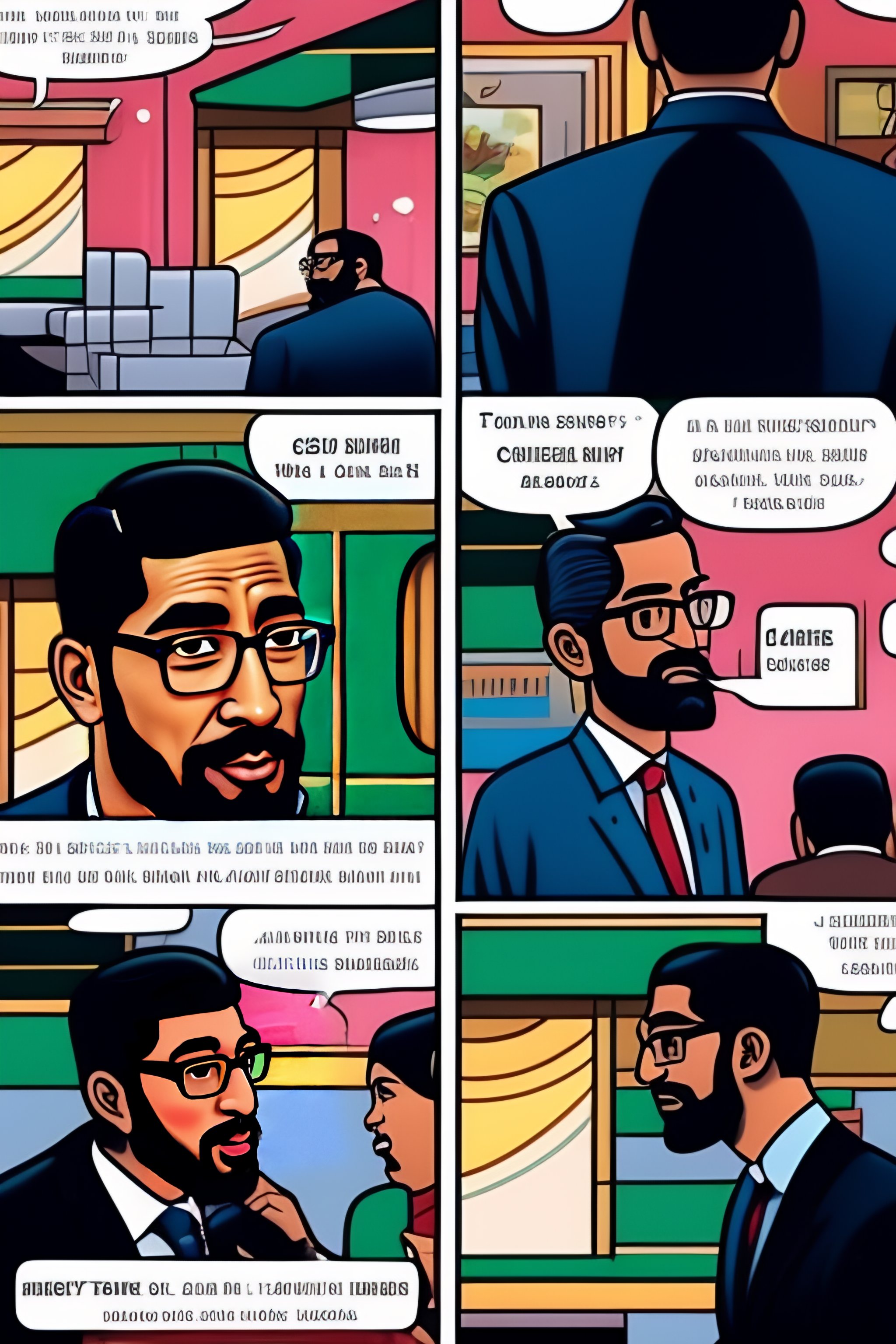 Lexica - Sundar Pichai comic strip of toilet scene