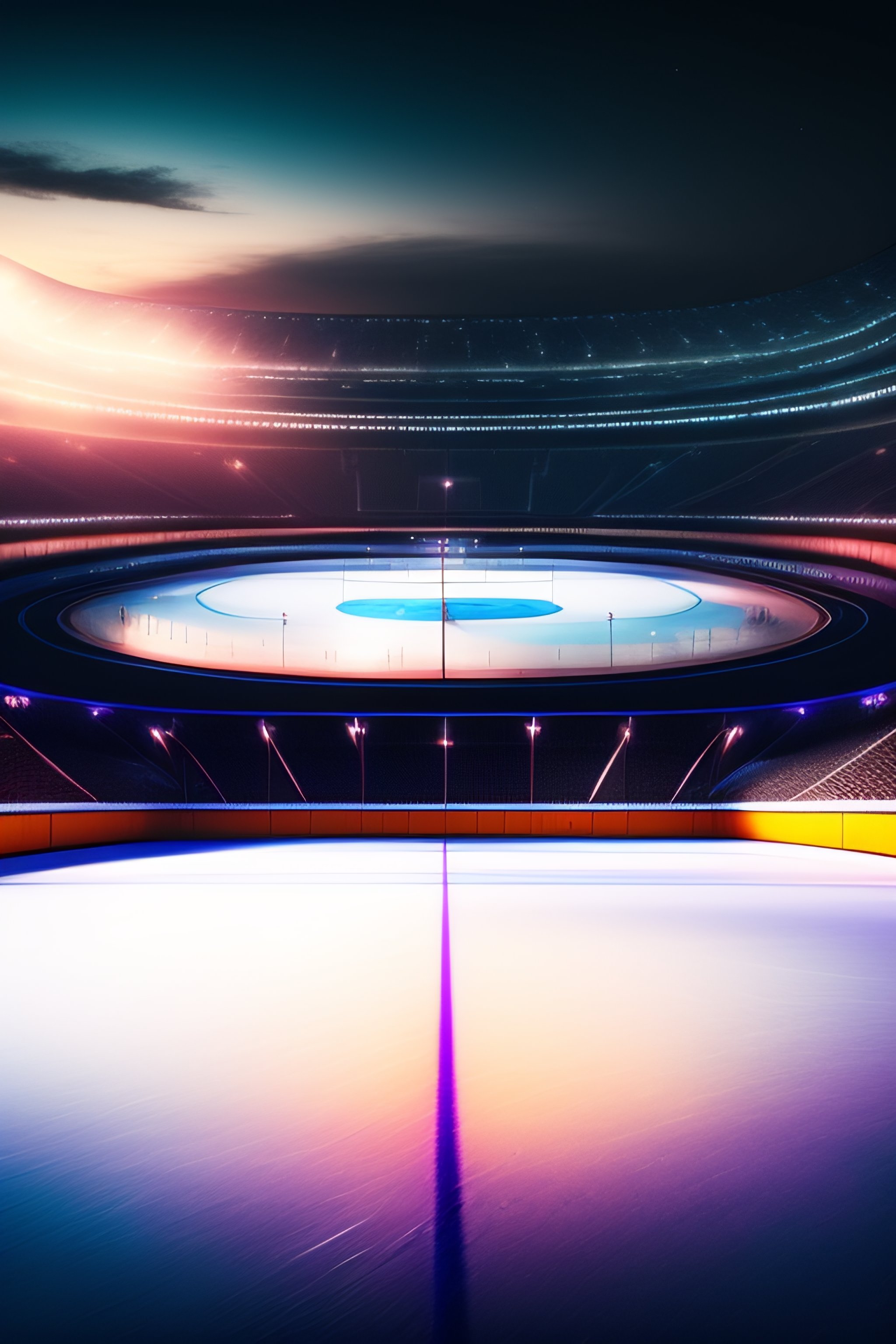 Lexica - Hockey rink with galaxy in background