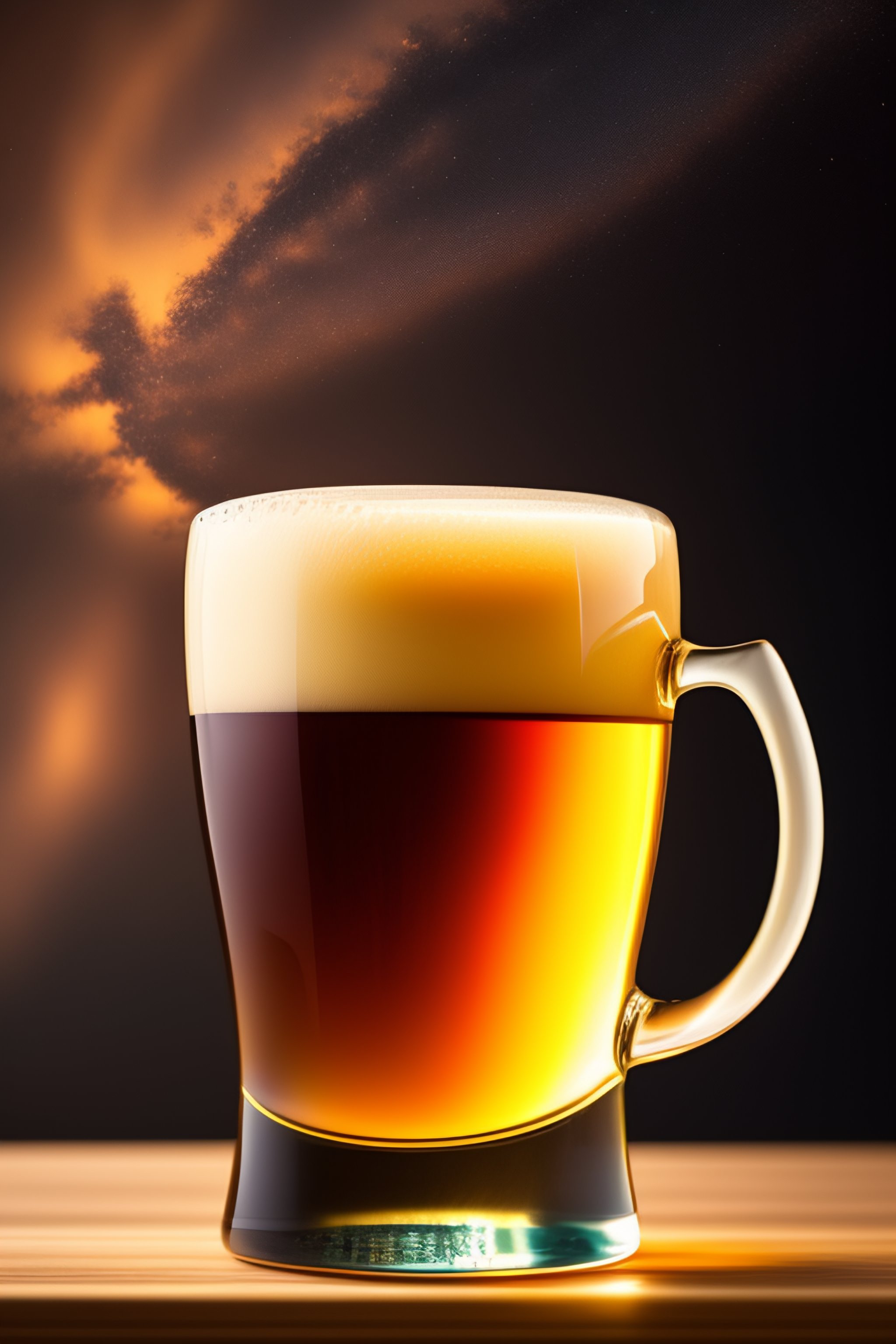Lexica - Detailed photograph of a perfectly poured mug of beer, with ...