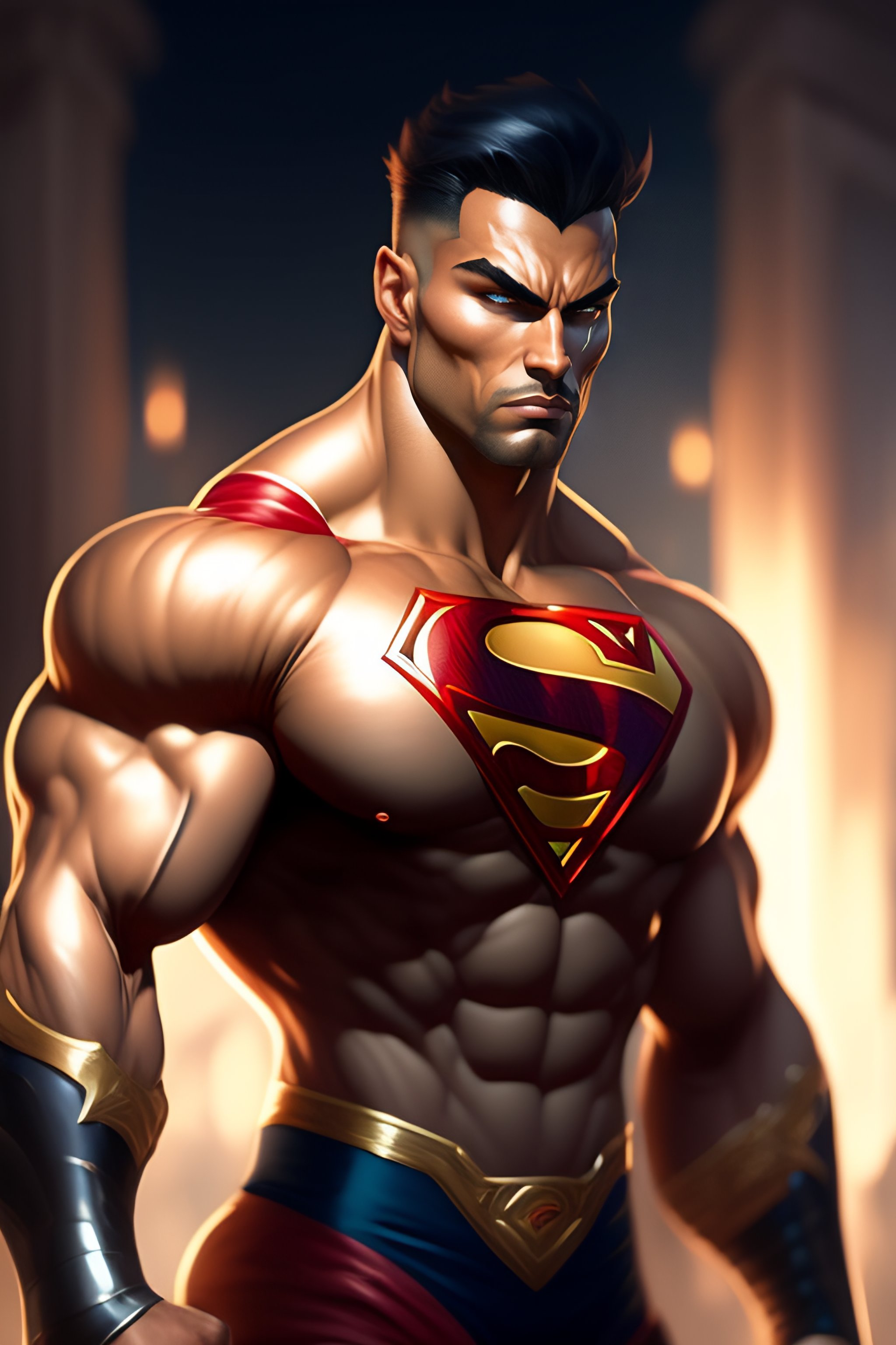 Lexica - Muscular Superman angry ,sharp details, sharp focus, elegant ...