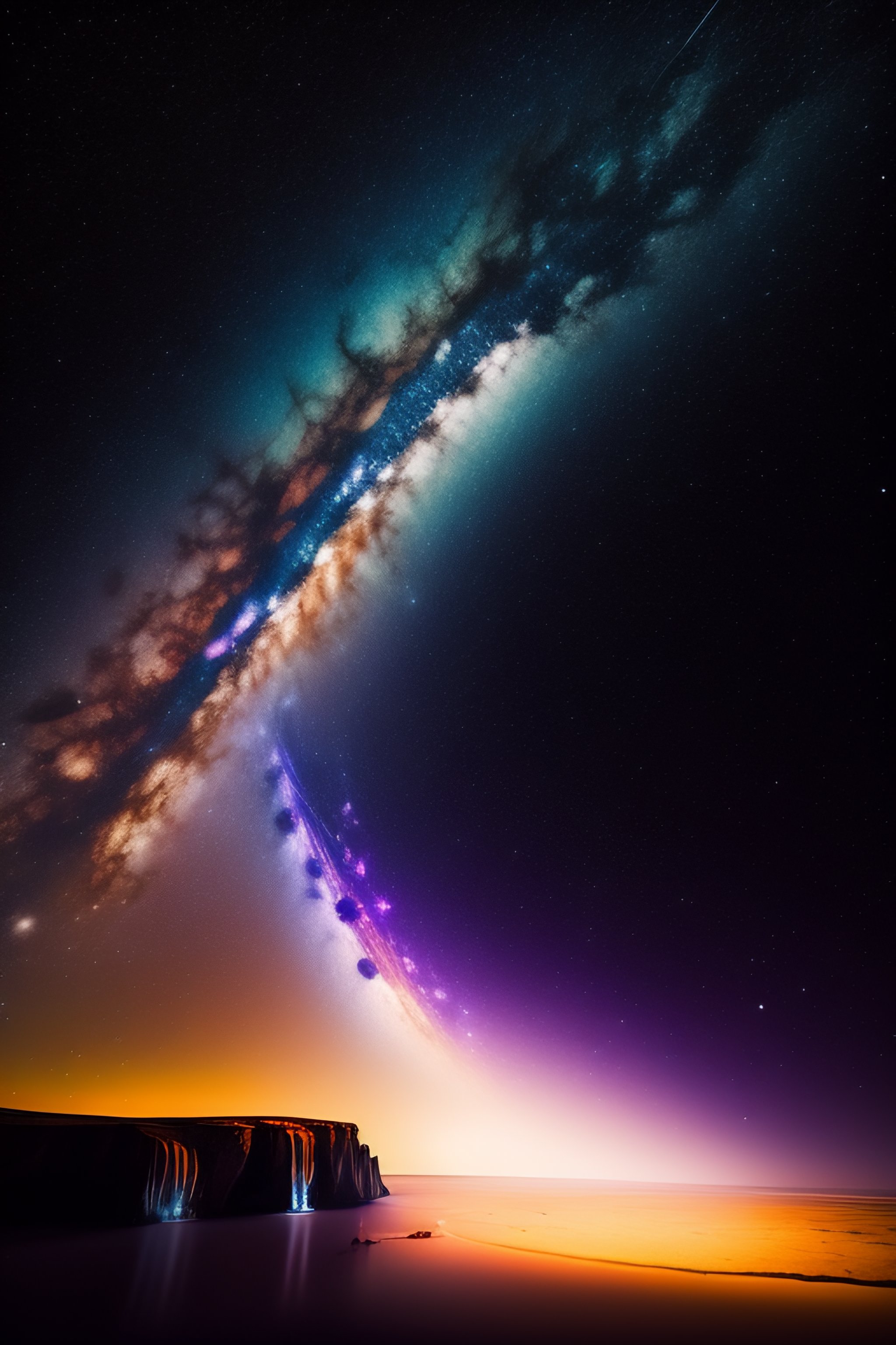 Lexica - Portrait of space and earth with stars and the Milky Way