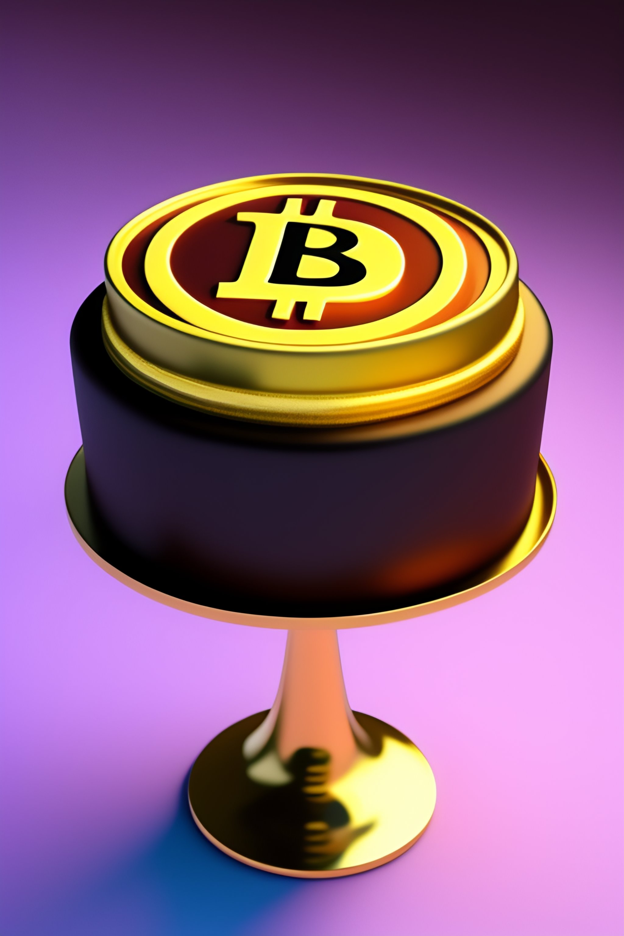 Lexica - A cake with the bitcoin logo, illustration , isometric, unreal ...