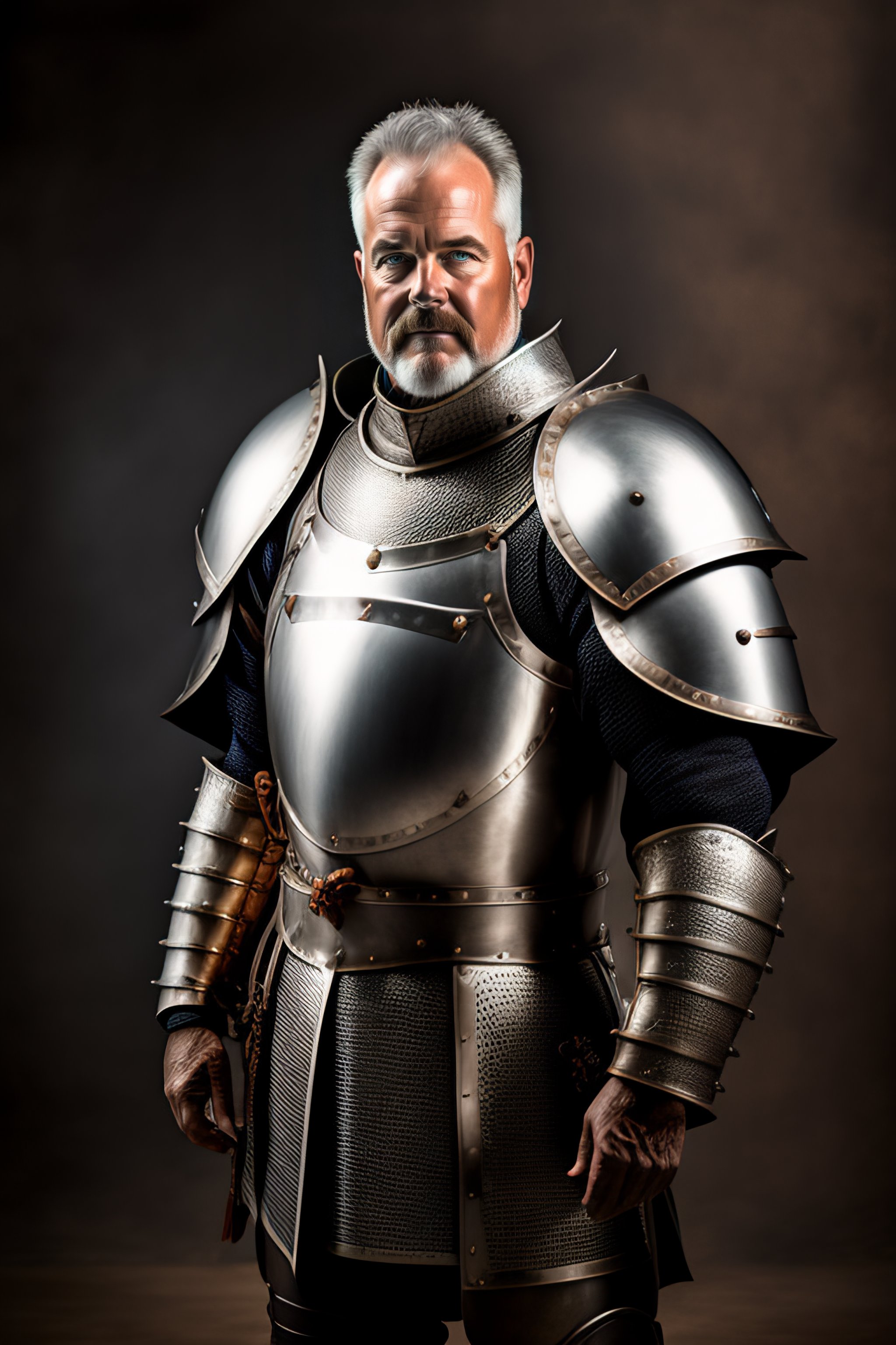 Lexica - Portrait of a middle aged knight, handsome, rusty battered ...
