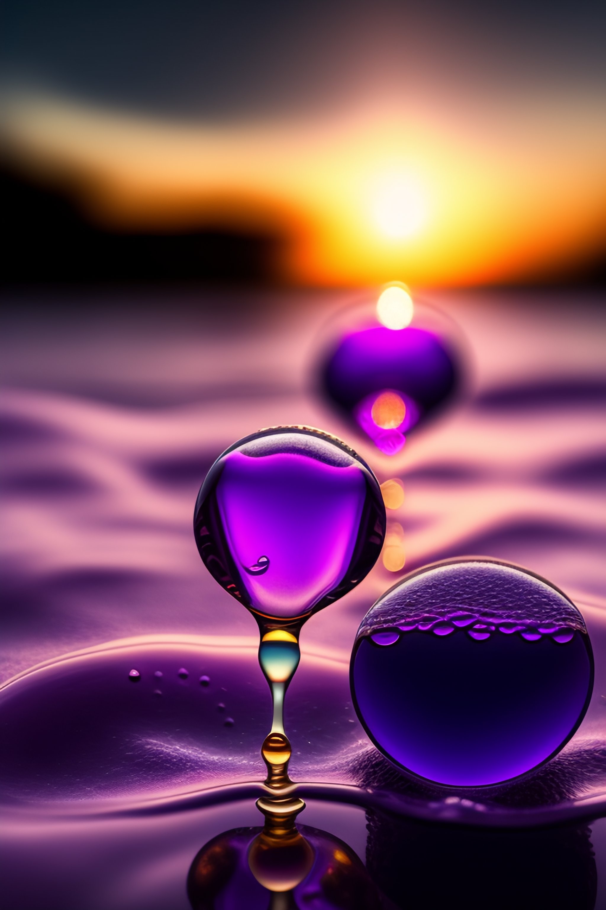 Lexica - Beautiful purple water droplets