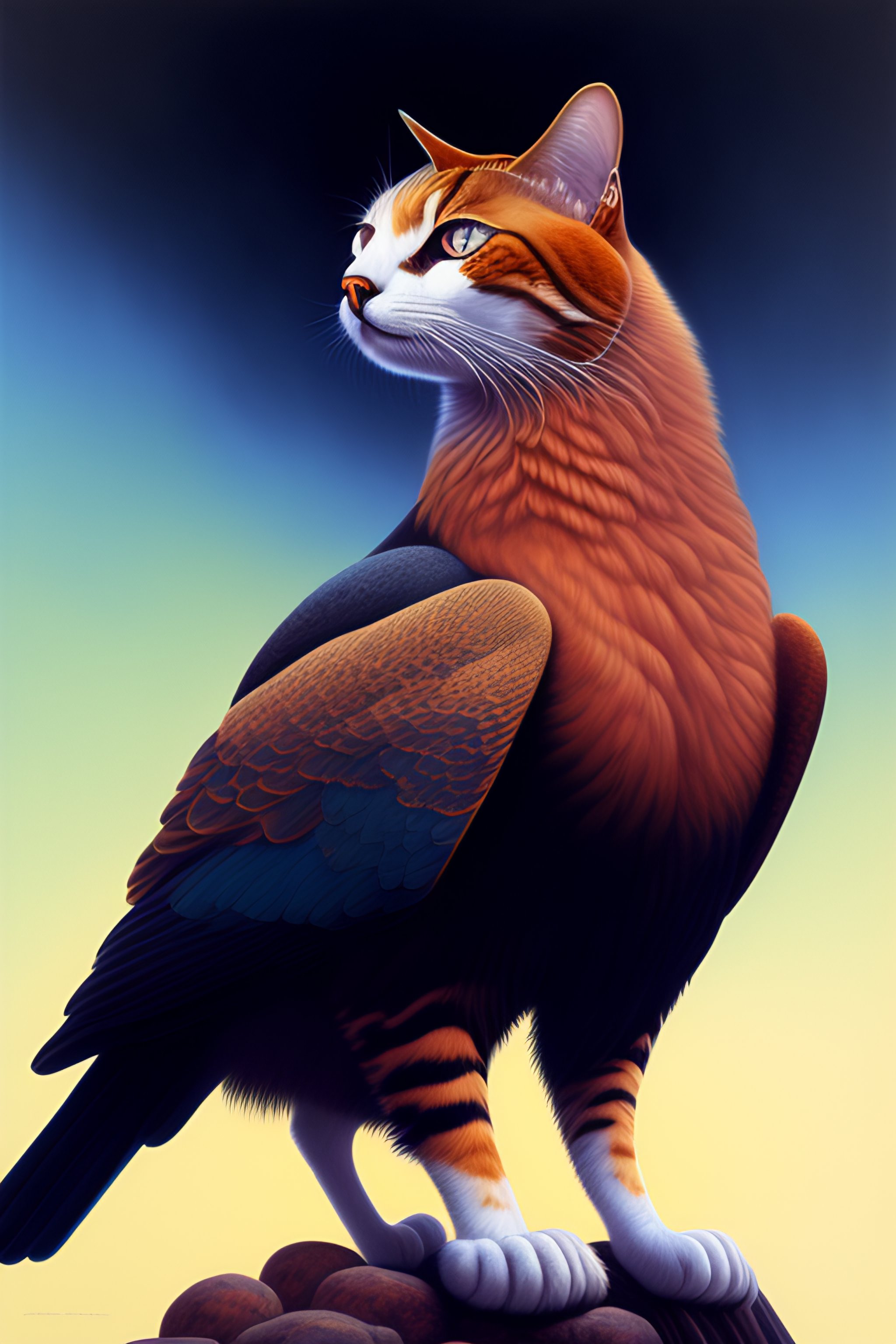 Lexica - Painting of hybrid cat and ( ( ( ( ( eagle ) ) ) ) ) fused ...