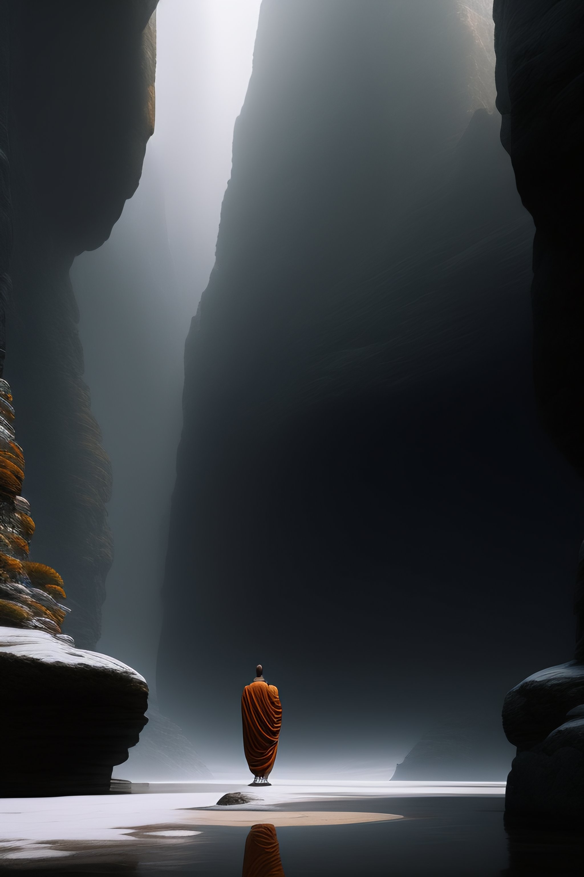 Lexica - A monk god meditating in a empty void, fantasy, trending on ...