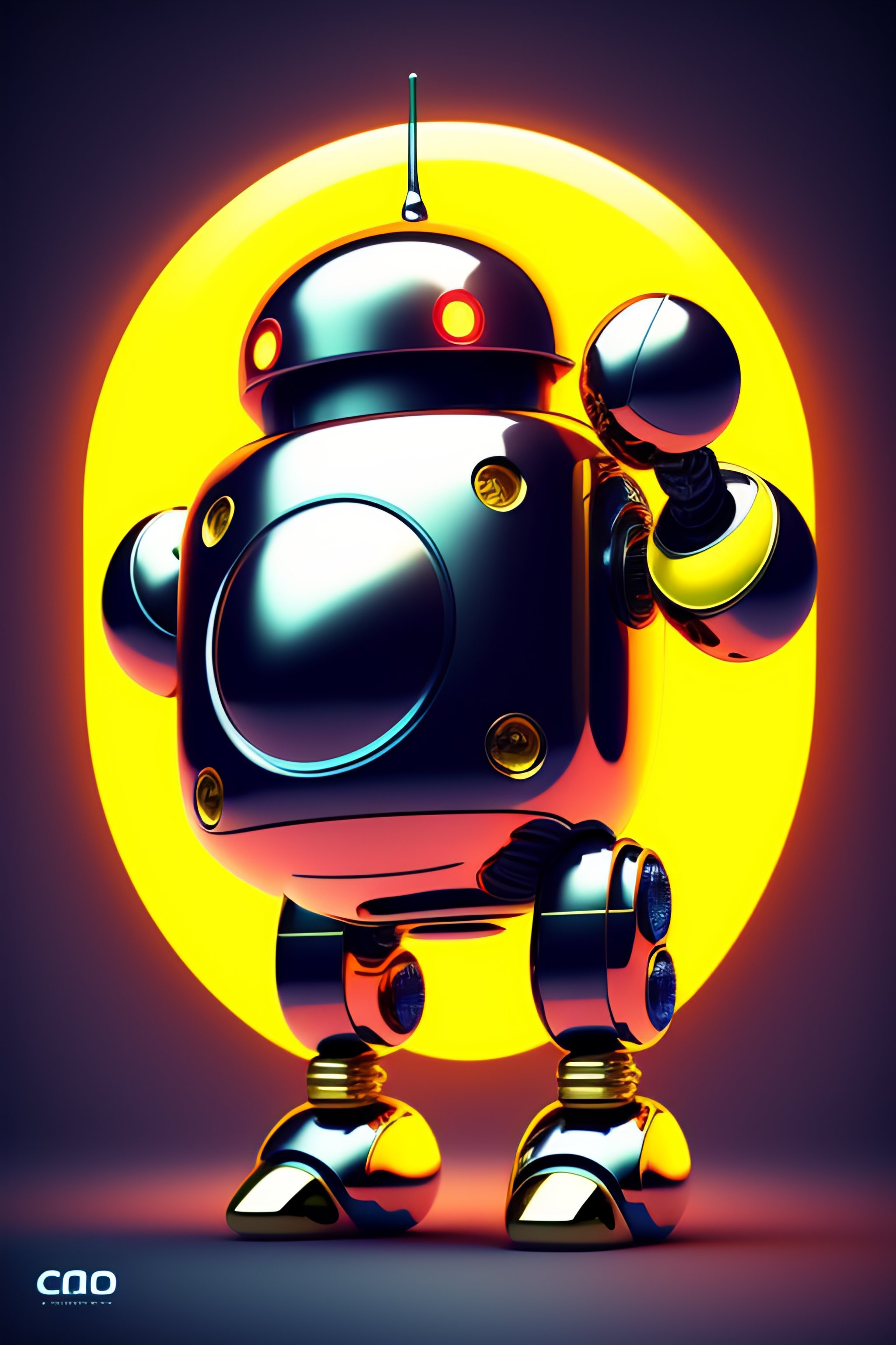 Lexica - An mascot robot, smiling, modern robot, round robot, cartoon ...