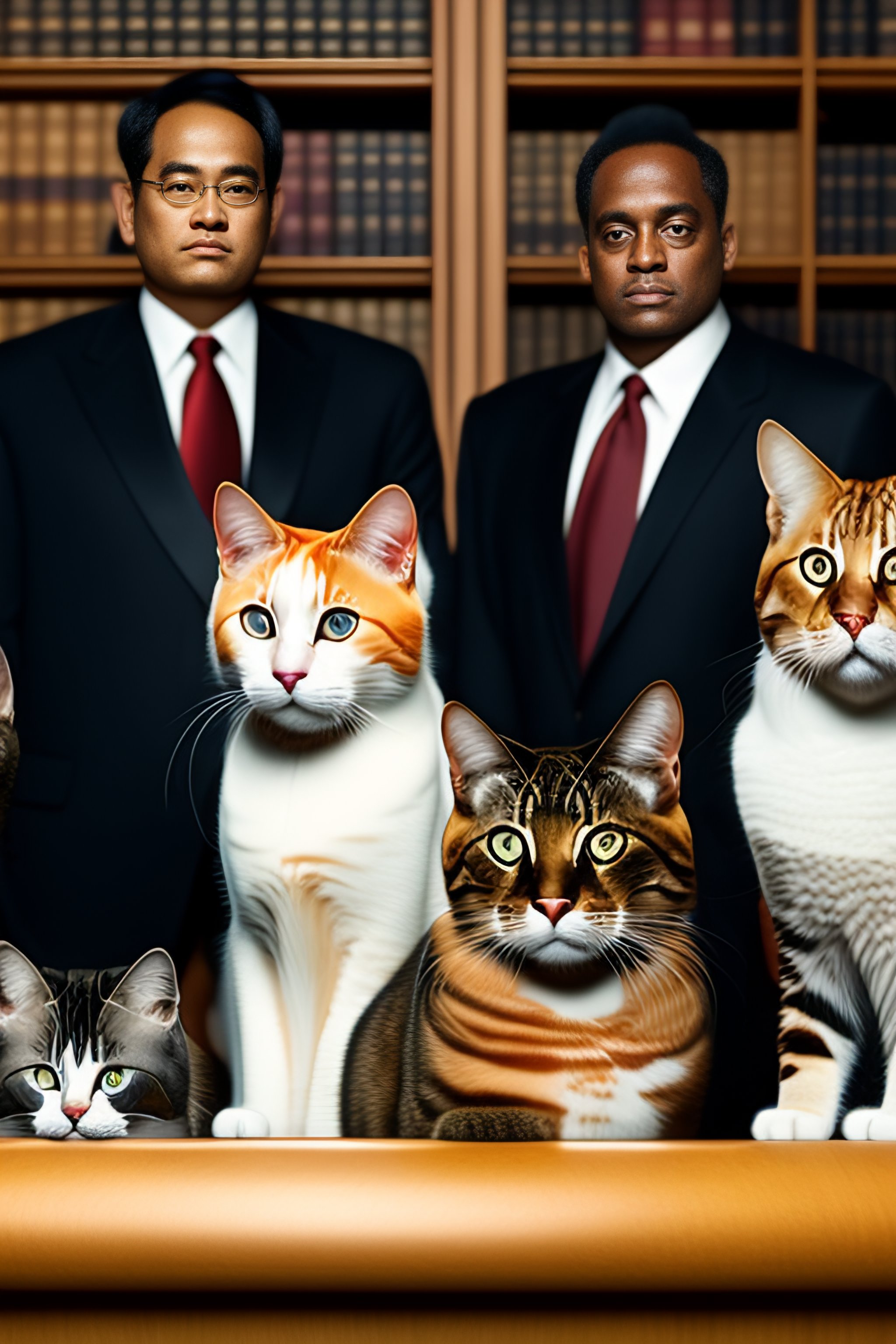 Lexica - Portrait of the office crew as cats