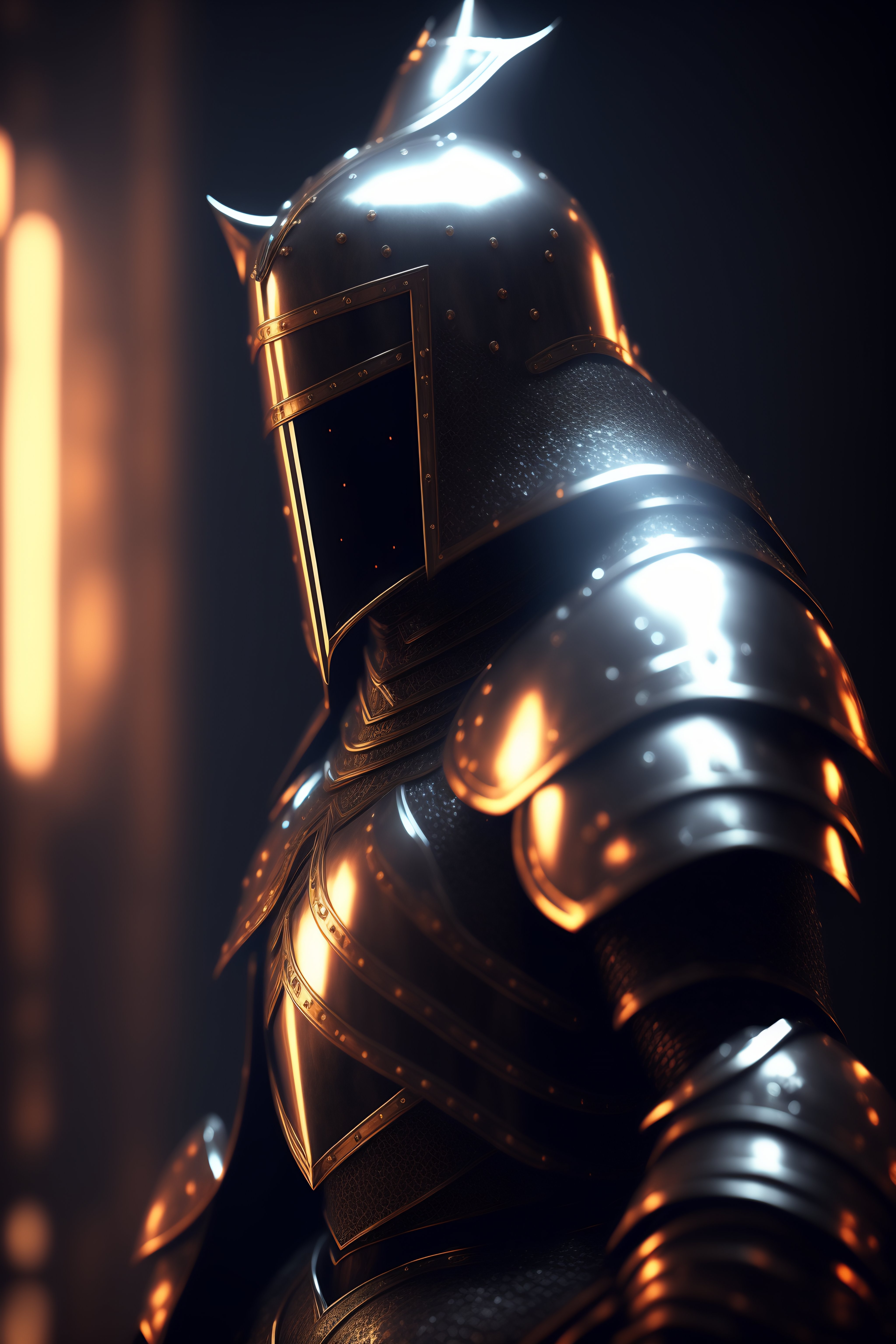 Lexica - A Knight in black crystal armor, Unreal Engine, , 4K, armor ...