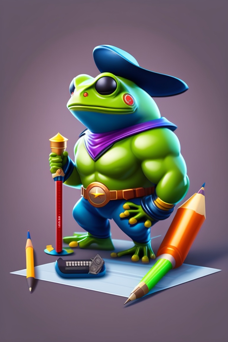 Lexica - Superhero stylized civil engineer frog with measuring tape ...