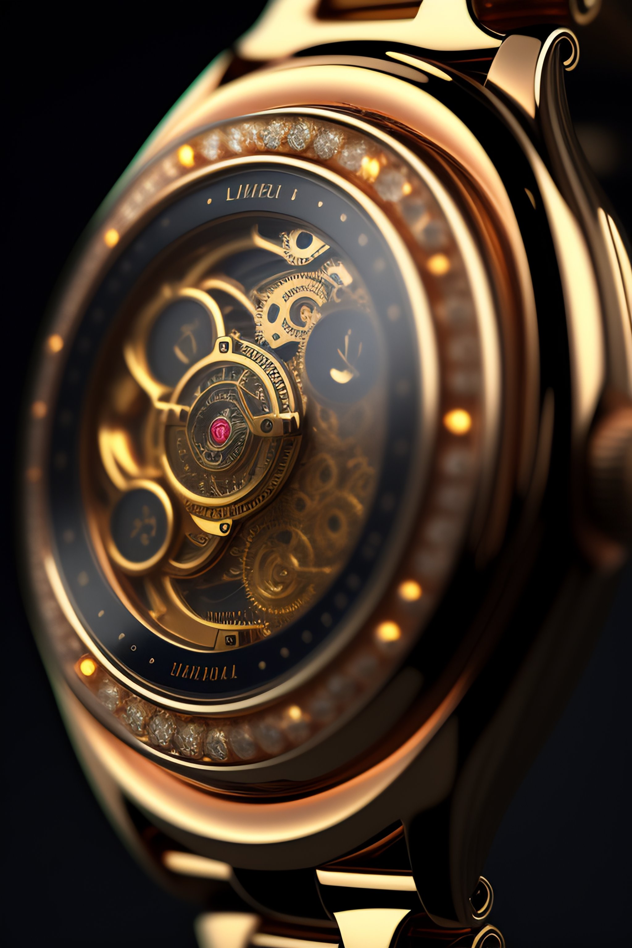 Lexica - Extremely fancy watch with gears, Lumen render, 8k