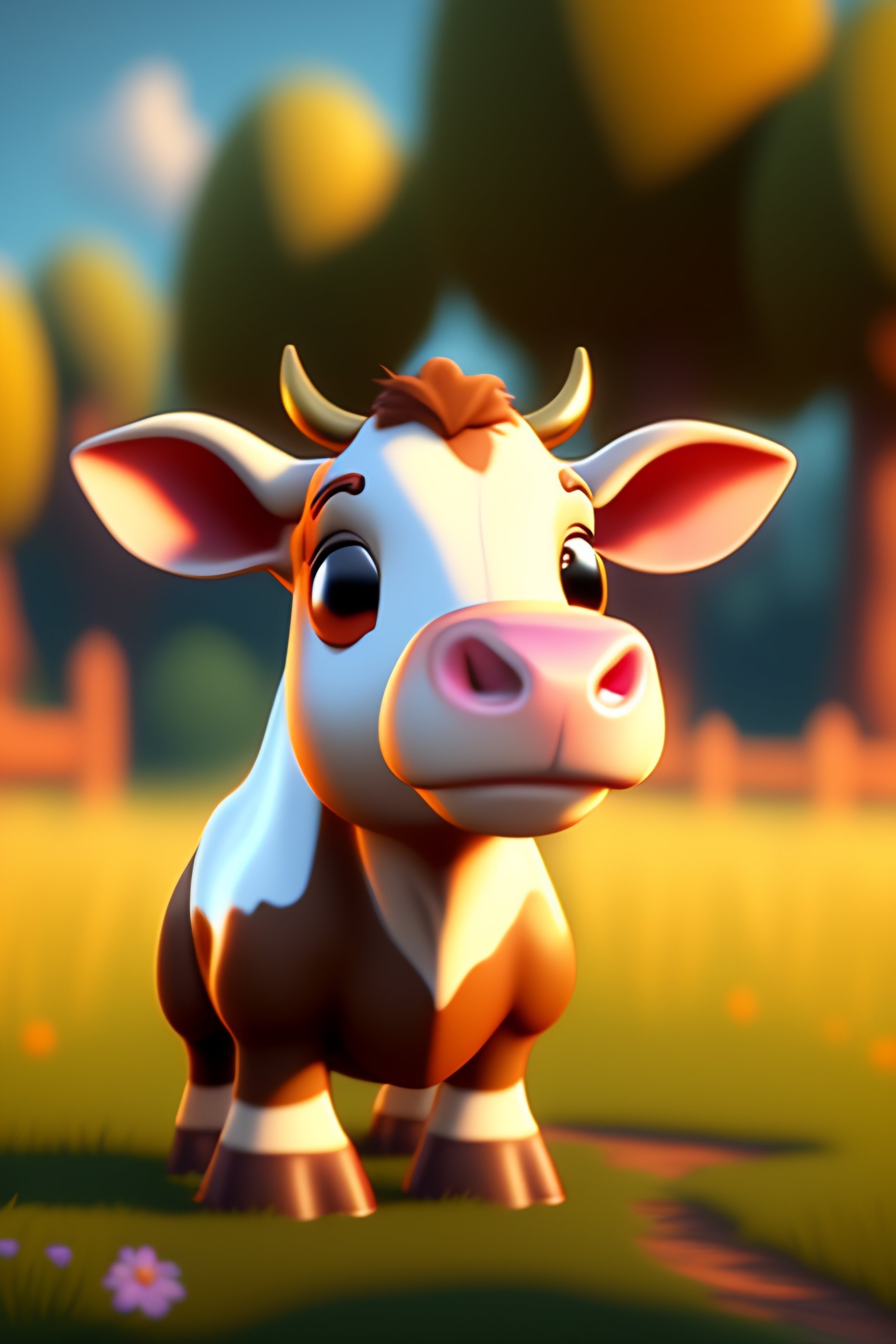 Lexica - Happy cute cow cartoon character in old Disney style in 2d ...
