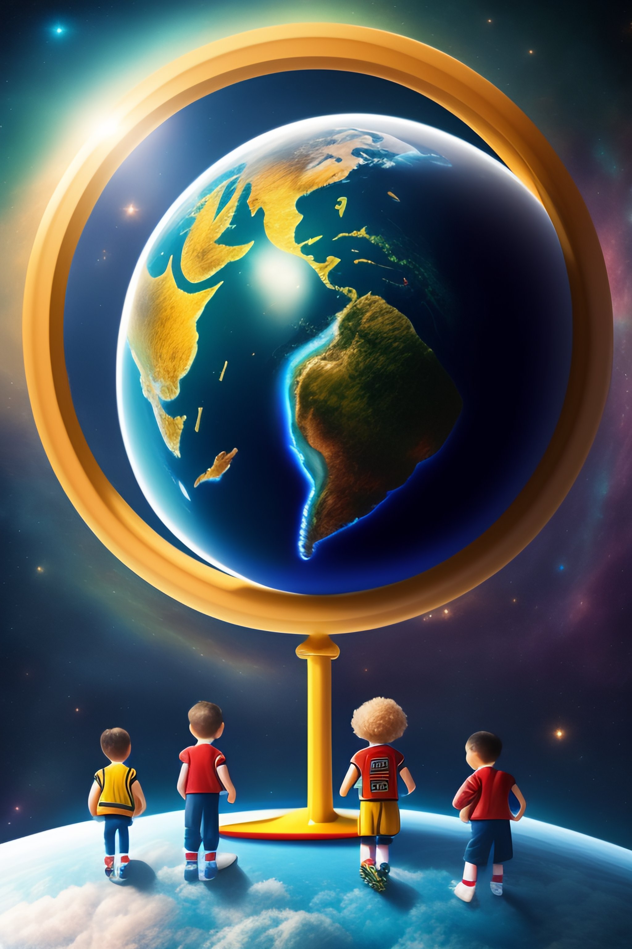 Lexica - AI KIDS EBOOK IMAGINATION FREEDOM WORLD GLOBE SPACE WITH HAPPY ...