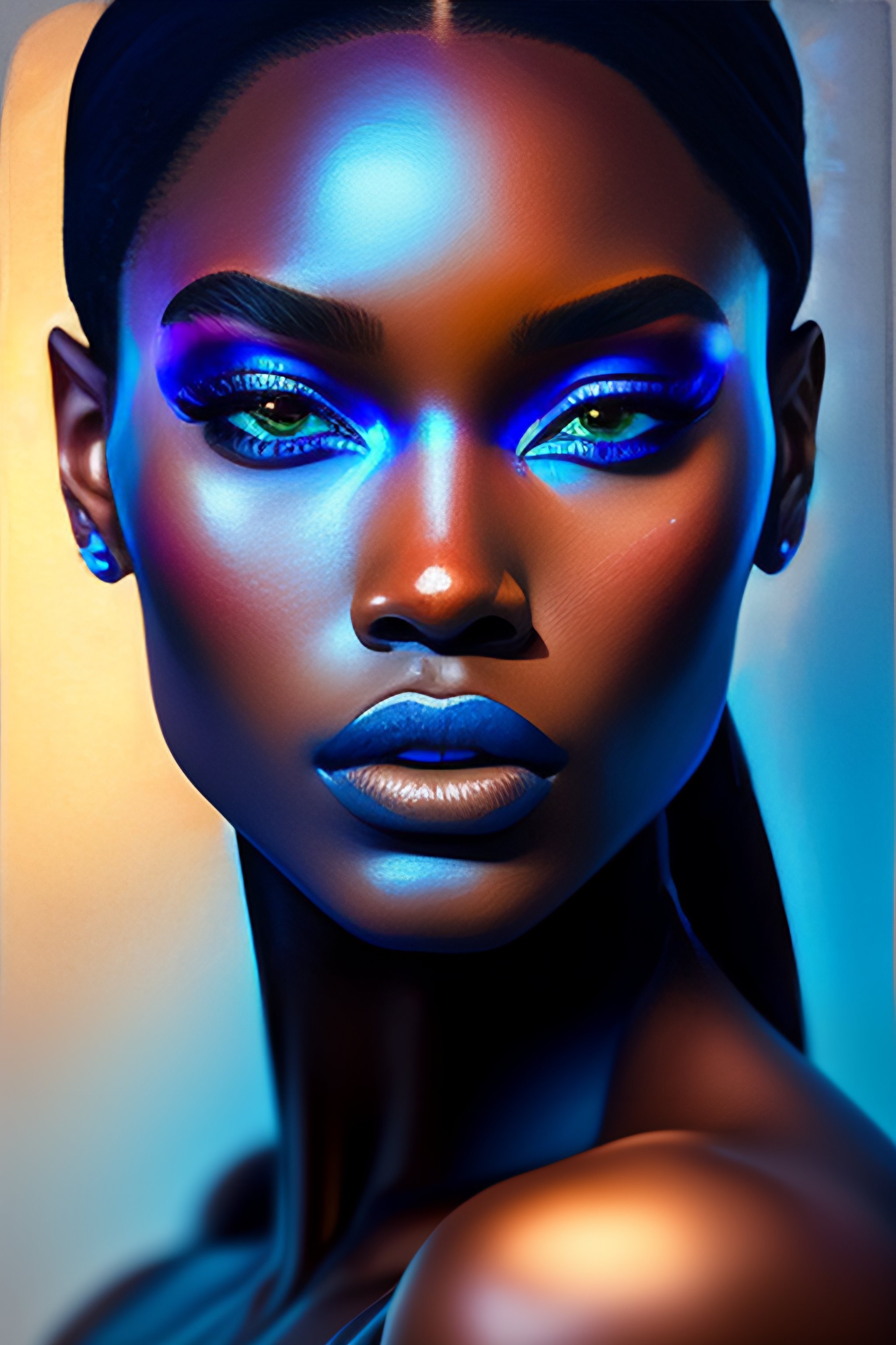 Lexica - Body portrait of beautiful fairy princess with bright blue ...