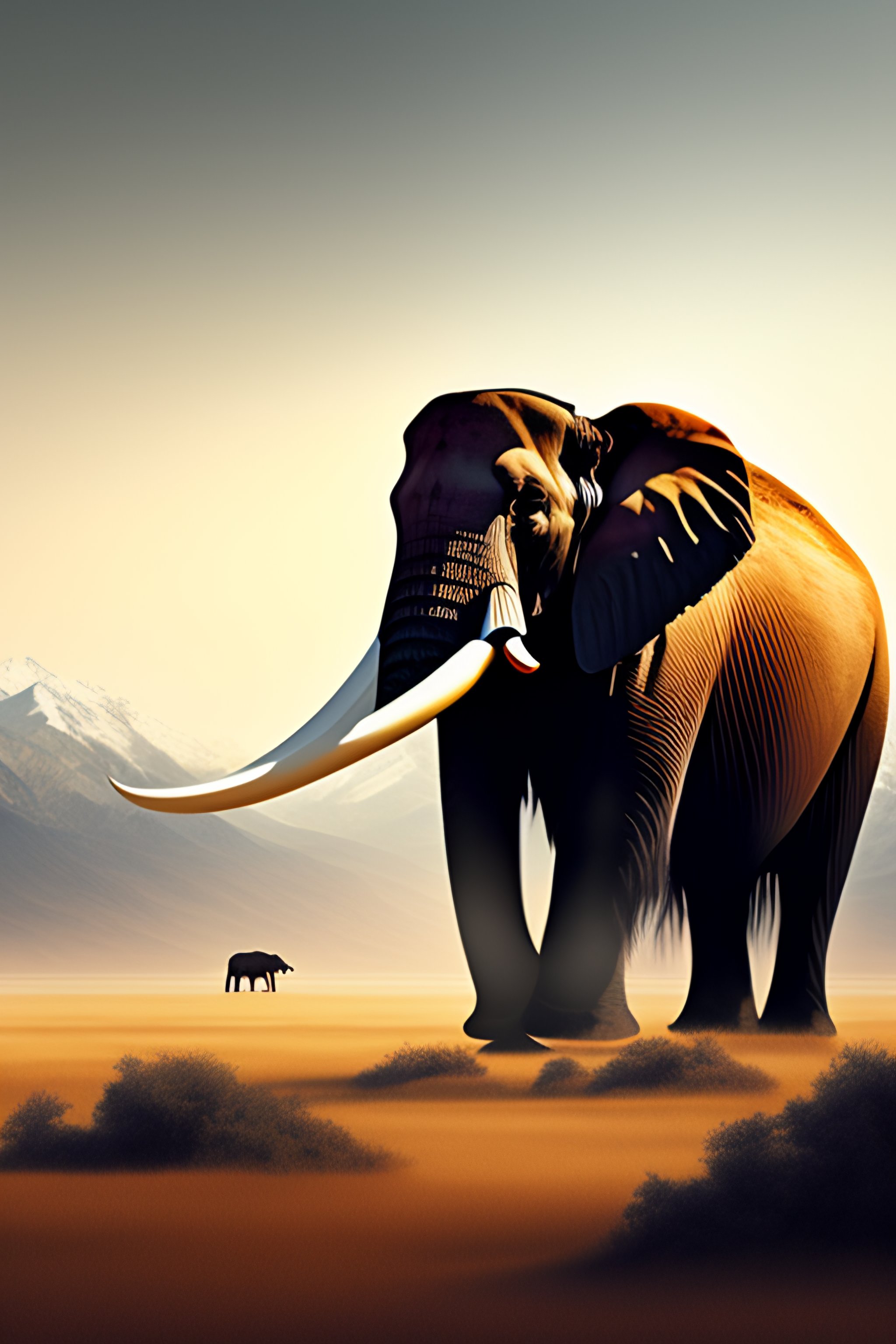 Lexica - Mammoth very long tusks, prehistoric, sharp focus ...