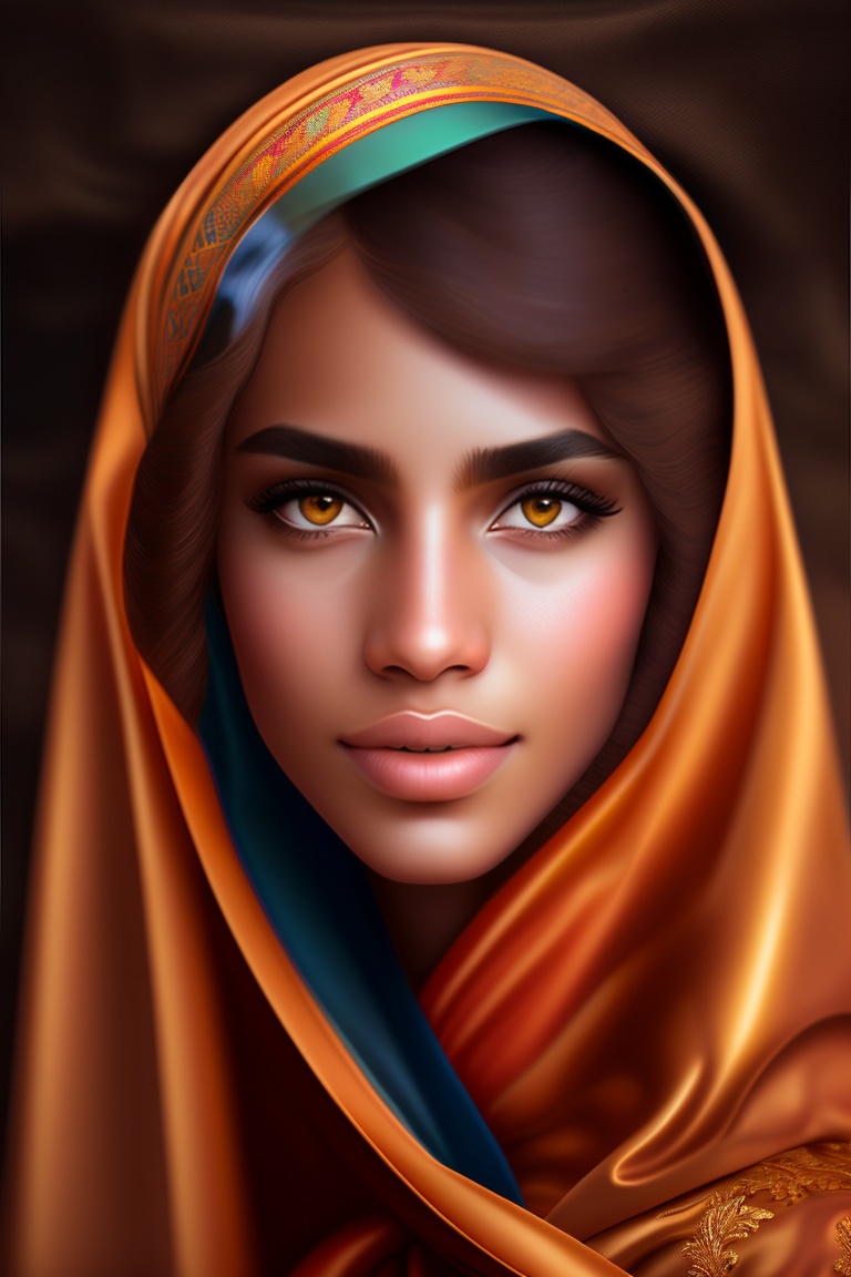 Lexica - A beautiful veiled Yemeni young woman, frontal photo