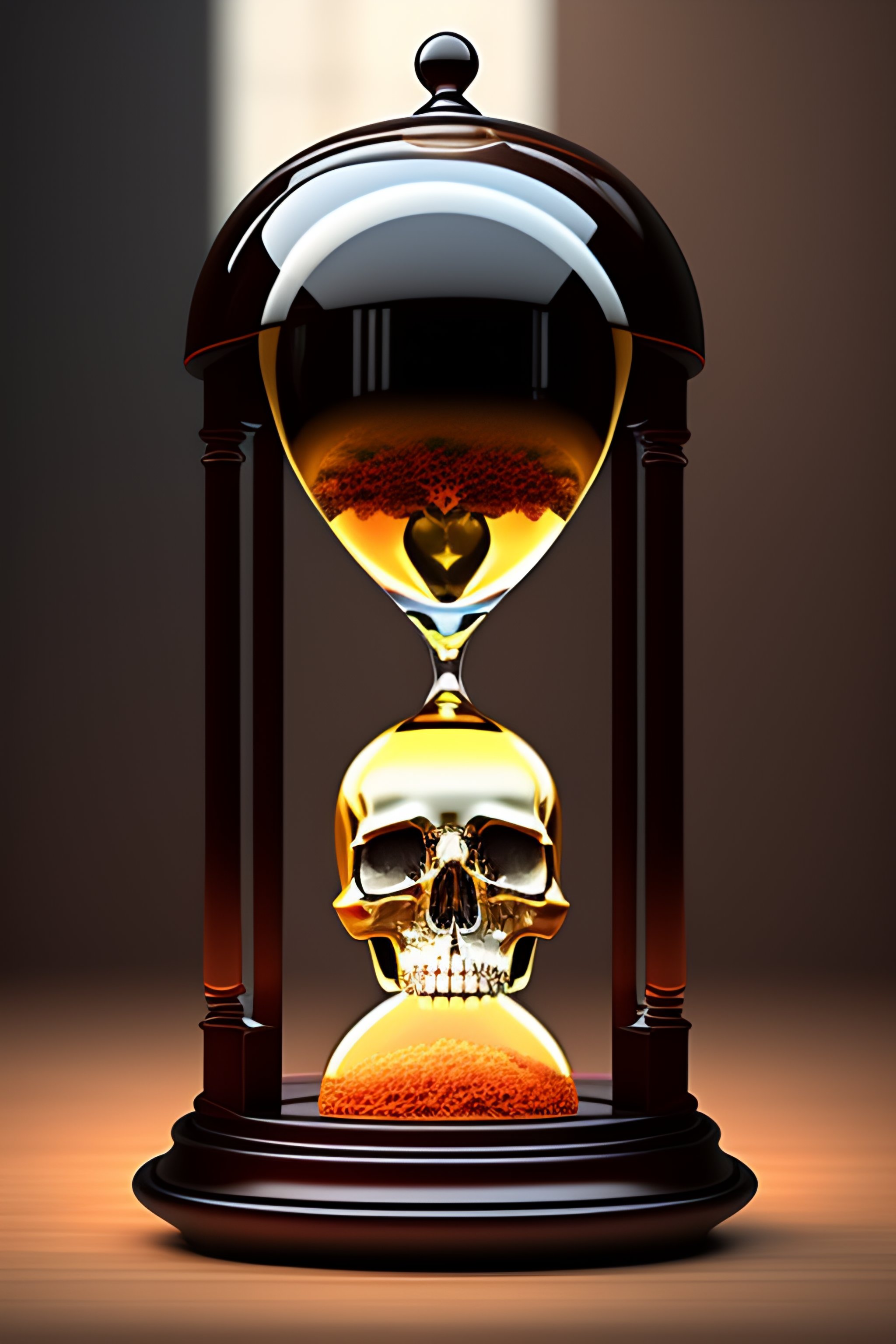 Lexica - A skull representing death as an hourglass