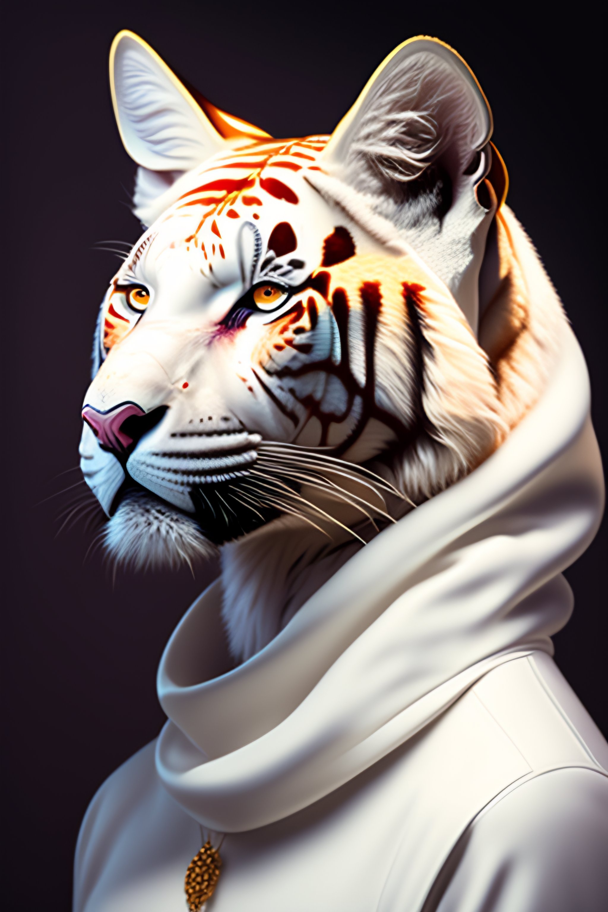 Anthropomorphic White Tiger