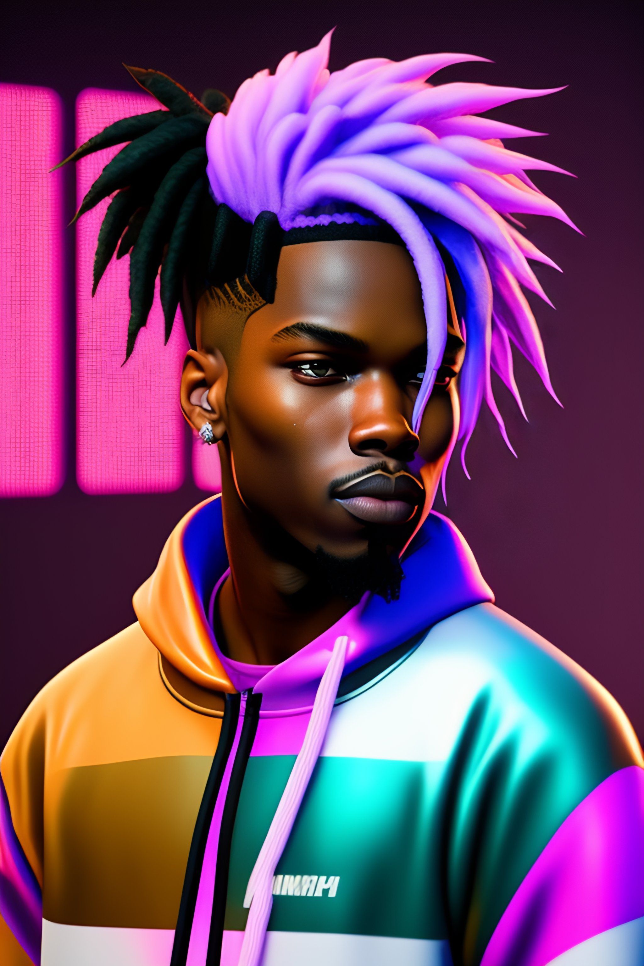 Lexica - 2D LINE ART, PASTEL COLORS, DENZEL CURRY AS AN ANIME CHARACTER ...