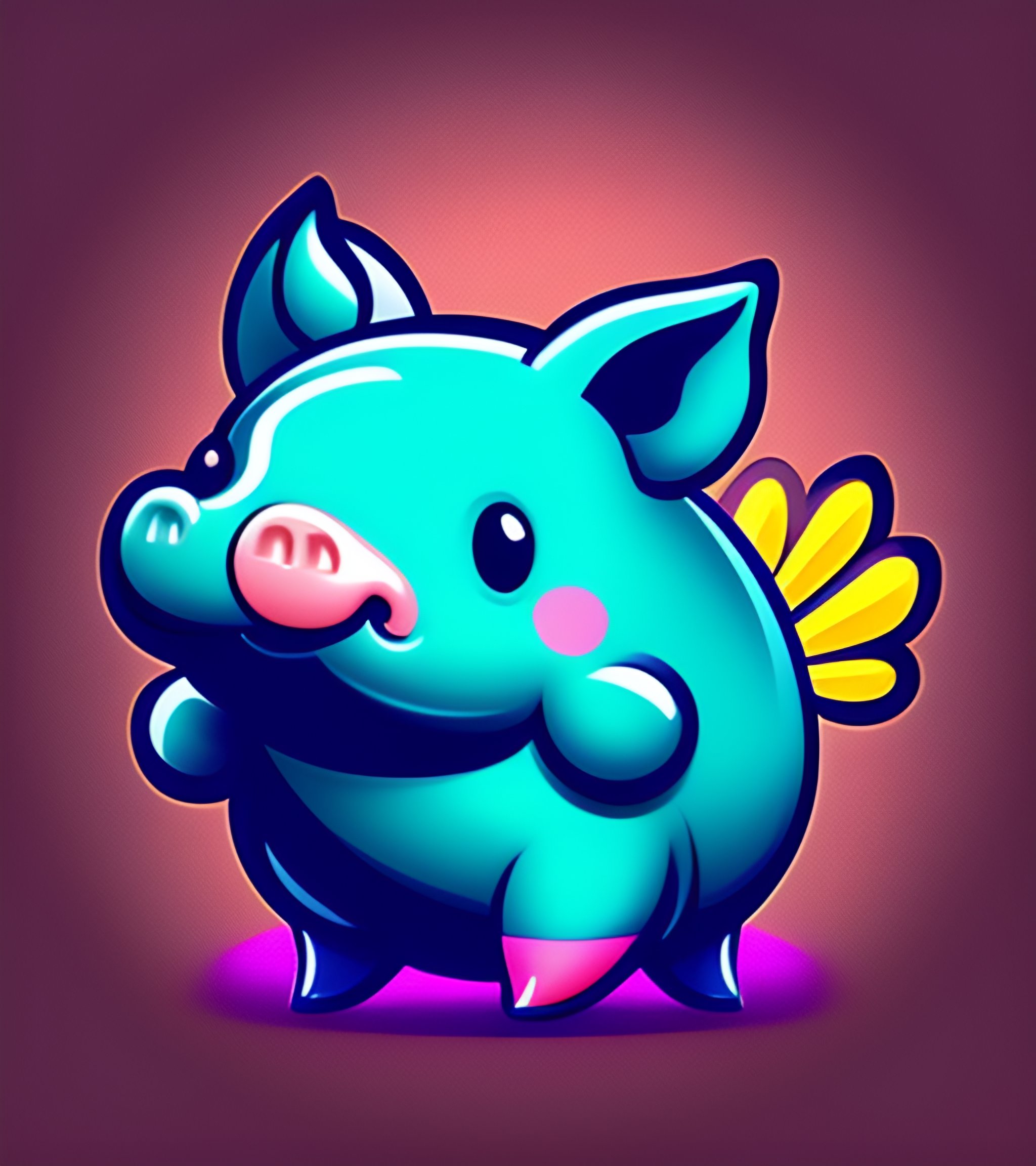 Lexica - Cute flying pig with wings, gambling at casino , cartoon logo ...
