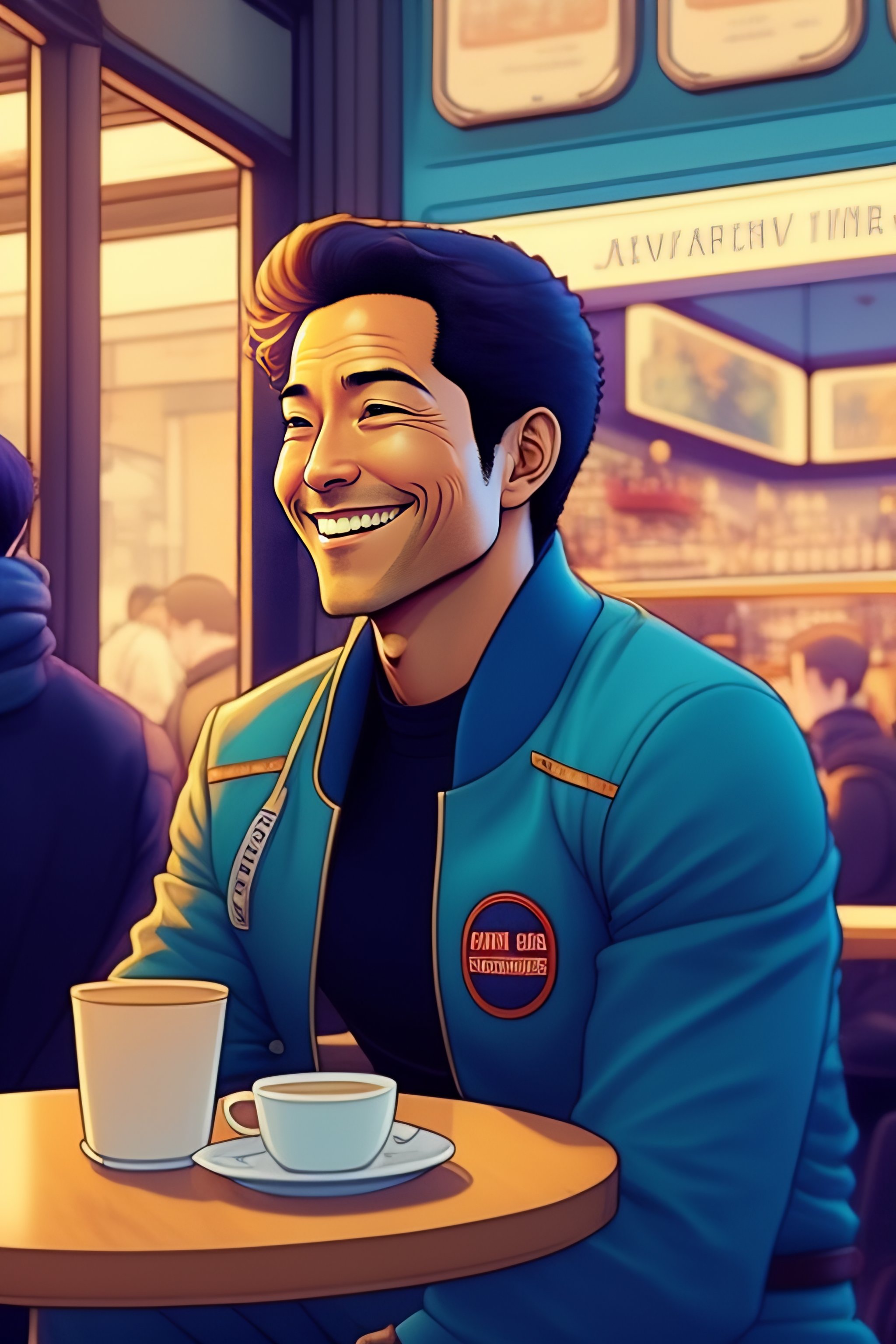 Lexica - Photo of a smiling Joe Biden at a cafe, style of laurie ...