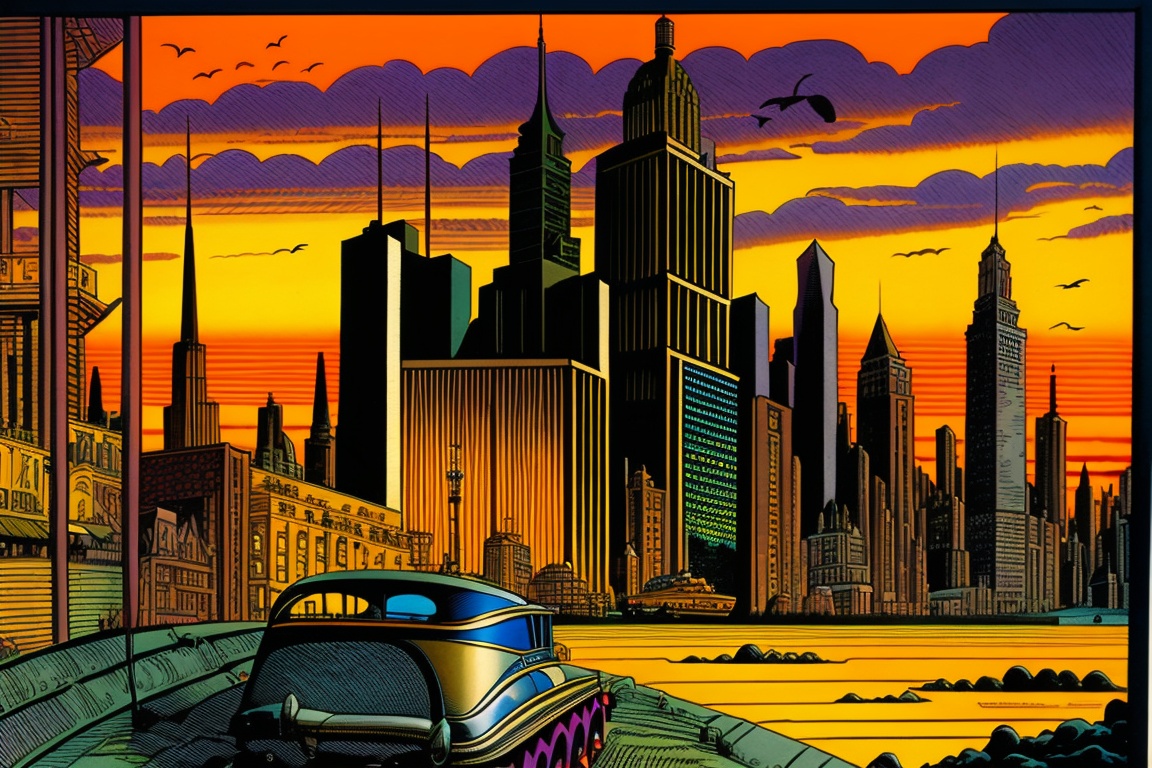 Gotham City Skyline Comic