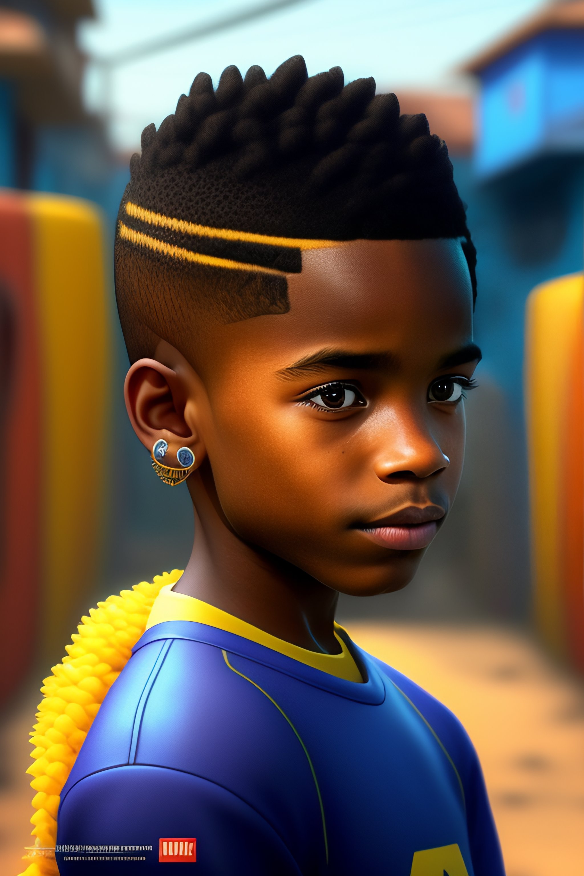 Lexica - Nigga boy is straight hair , earring, pixar style, 3d style ...