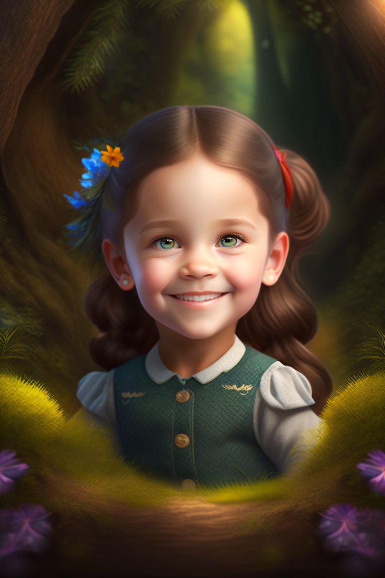 Lexica - Little girl named Sofia, with curious eyes and bright smile ...