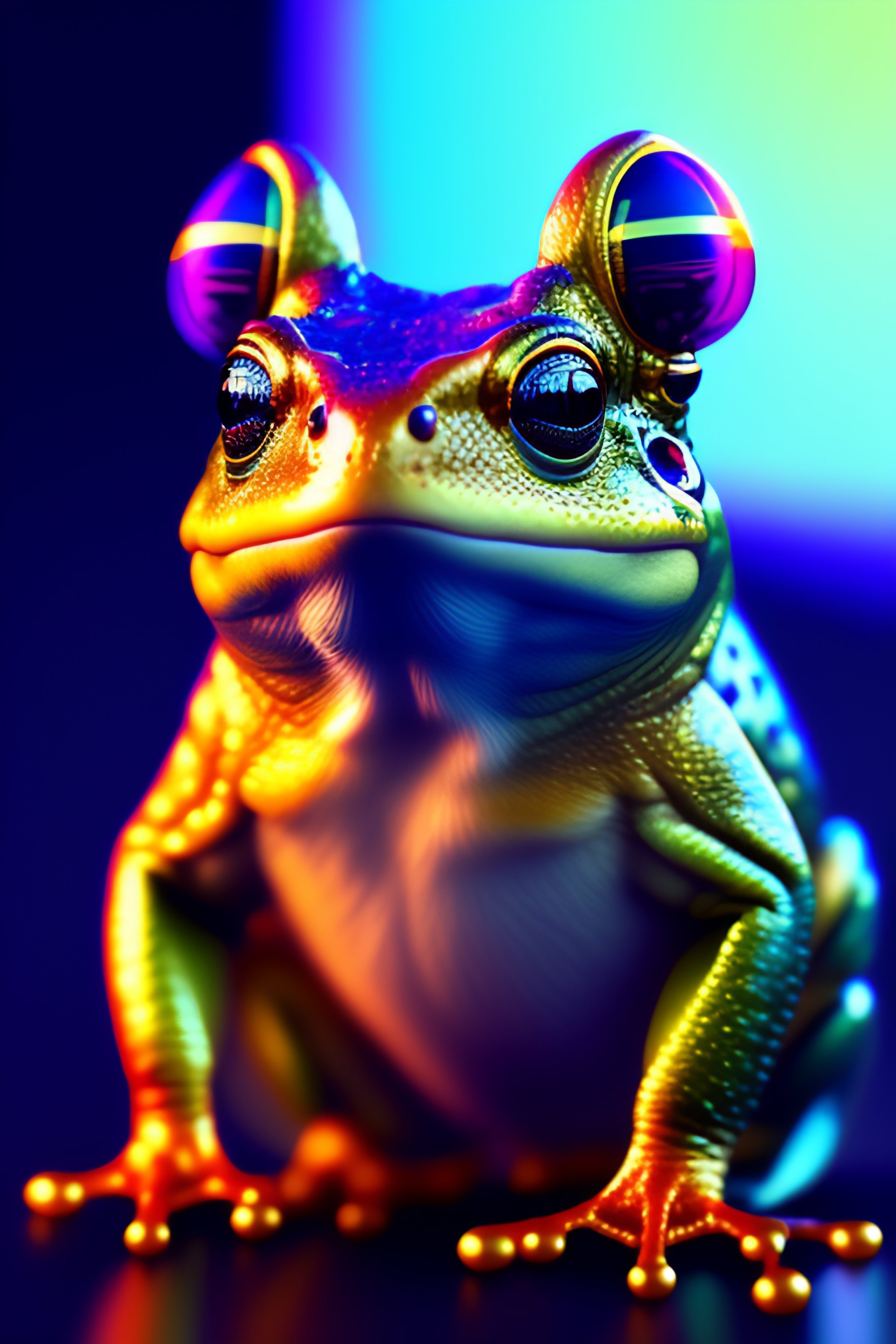 Lexica - High quality 3 d render hyperrealist multicolor alien frog ...
