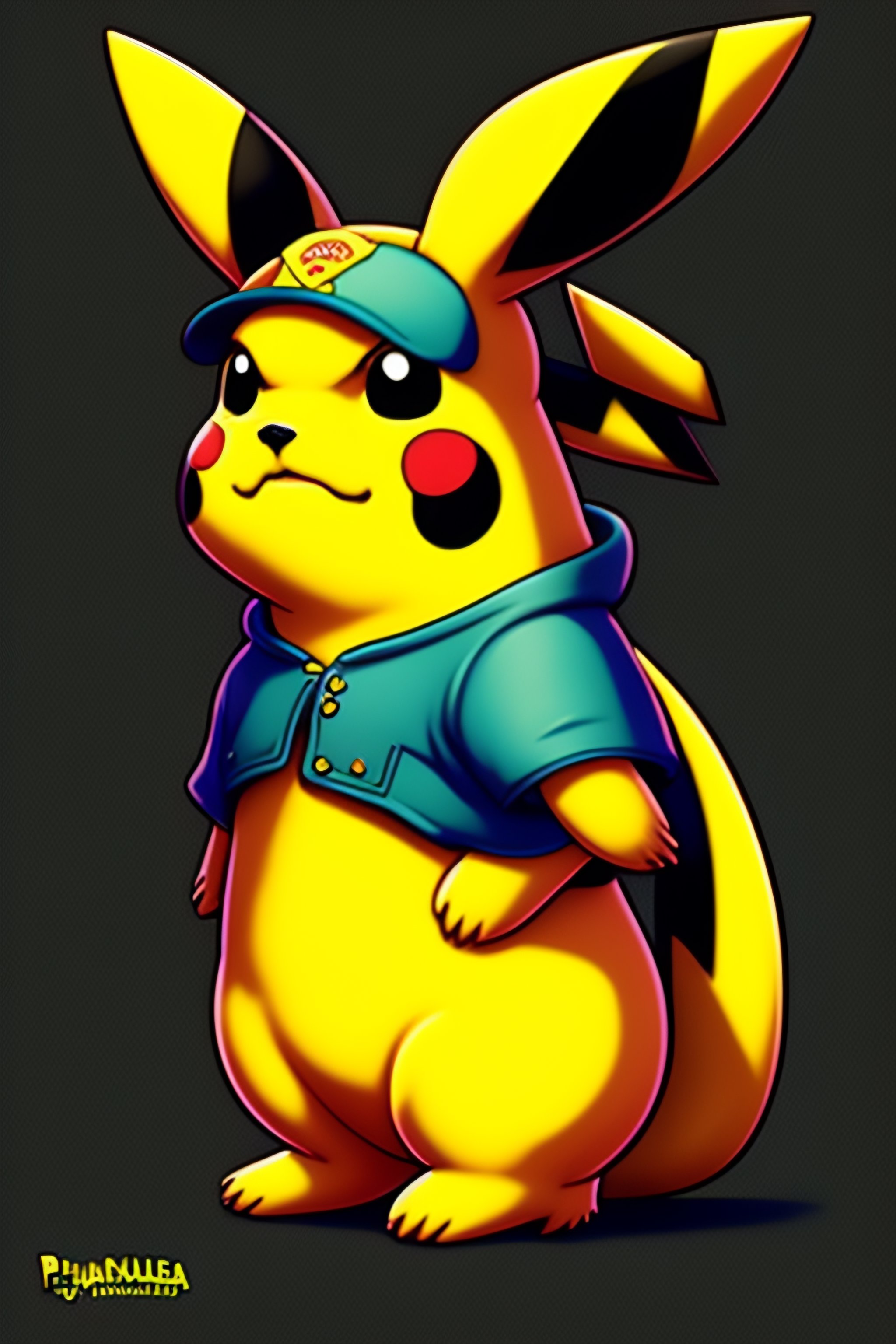 Lexica - Pikachu drawn in simpsons style, cartoony, 2d