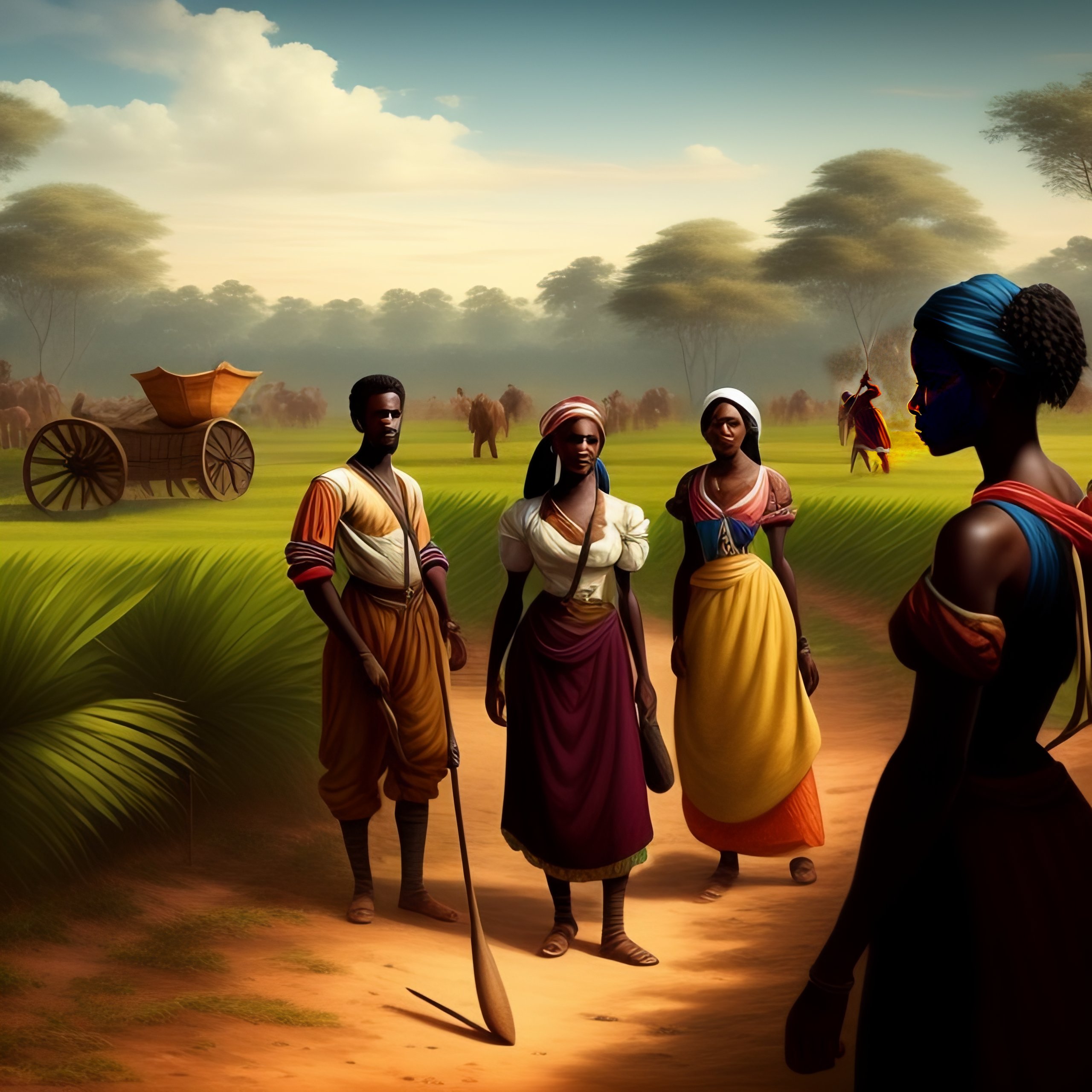 Lexica - African enslaved men and women working on a sugar plantation ...