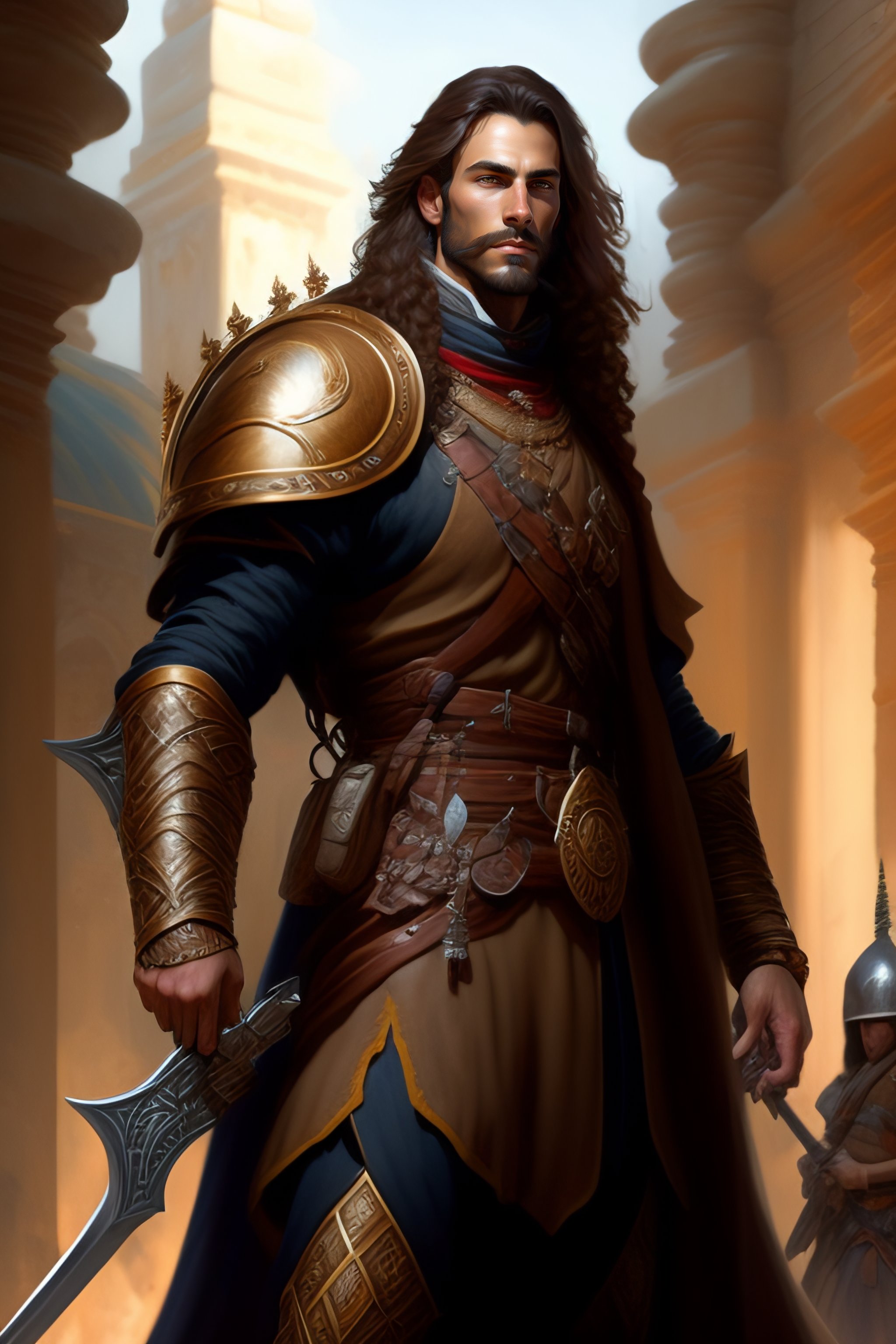 Lexica - Full body picture of a male israeli warrior short length brown ...