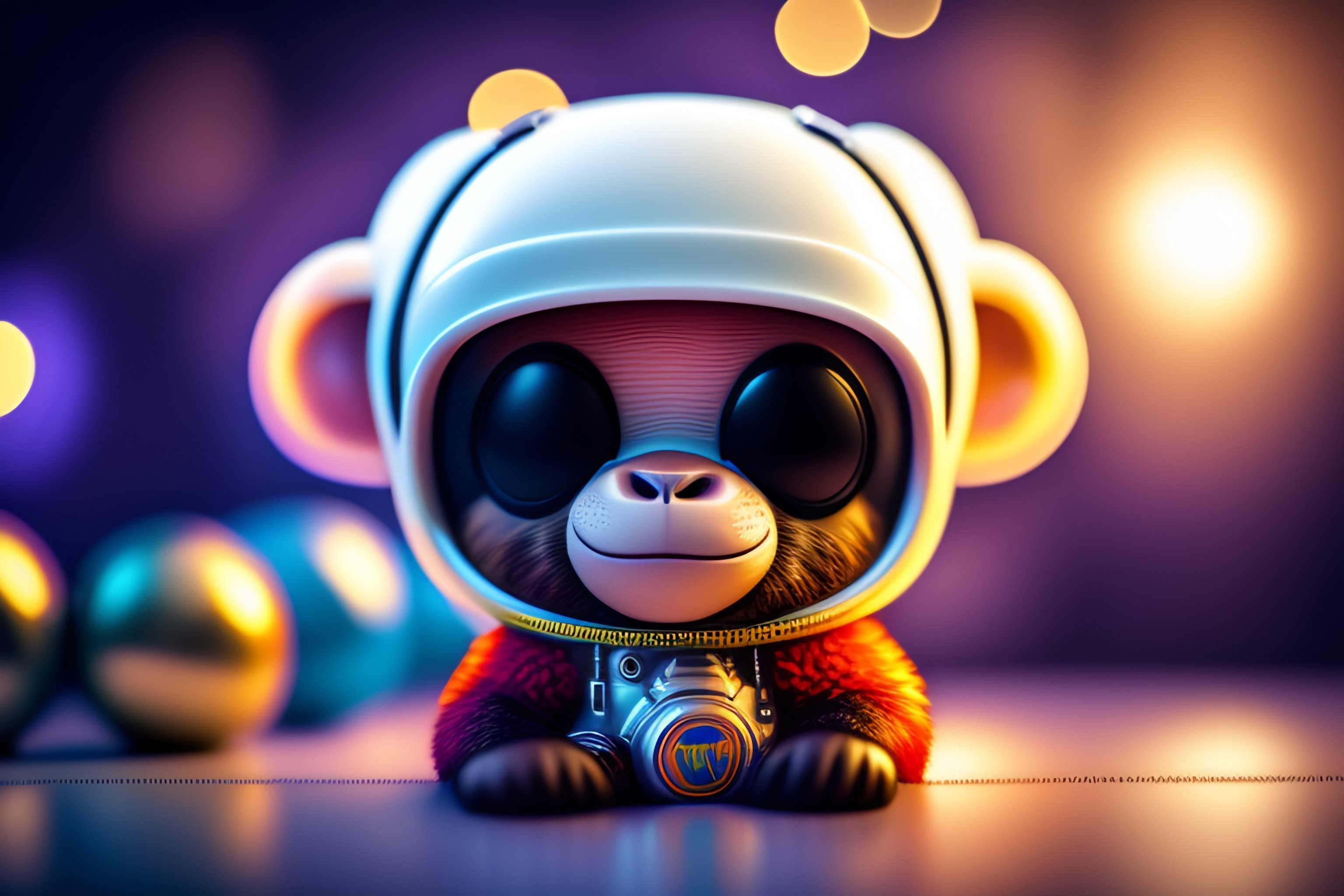 Lexica - Little cute monkey wearing an astronaut suite, funko pop, 3D ...