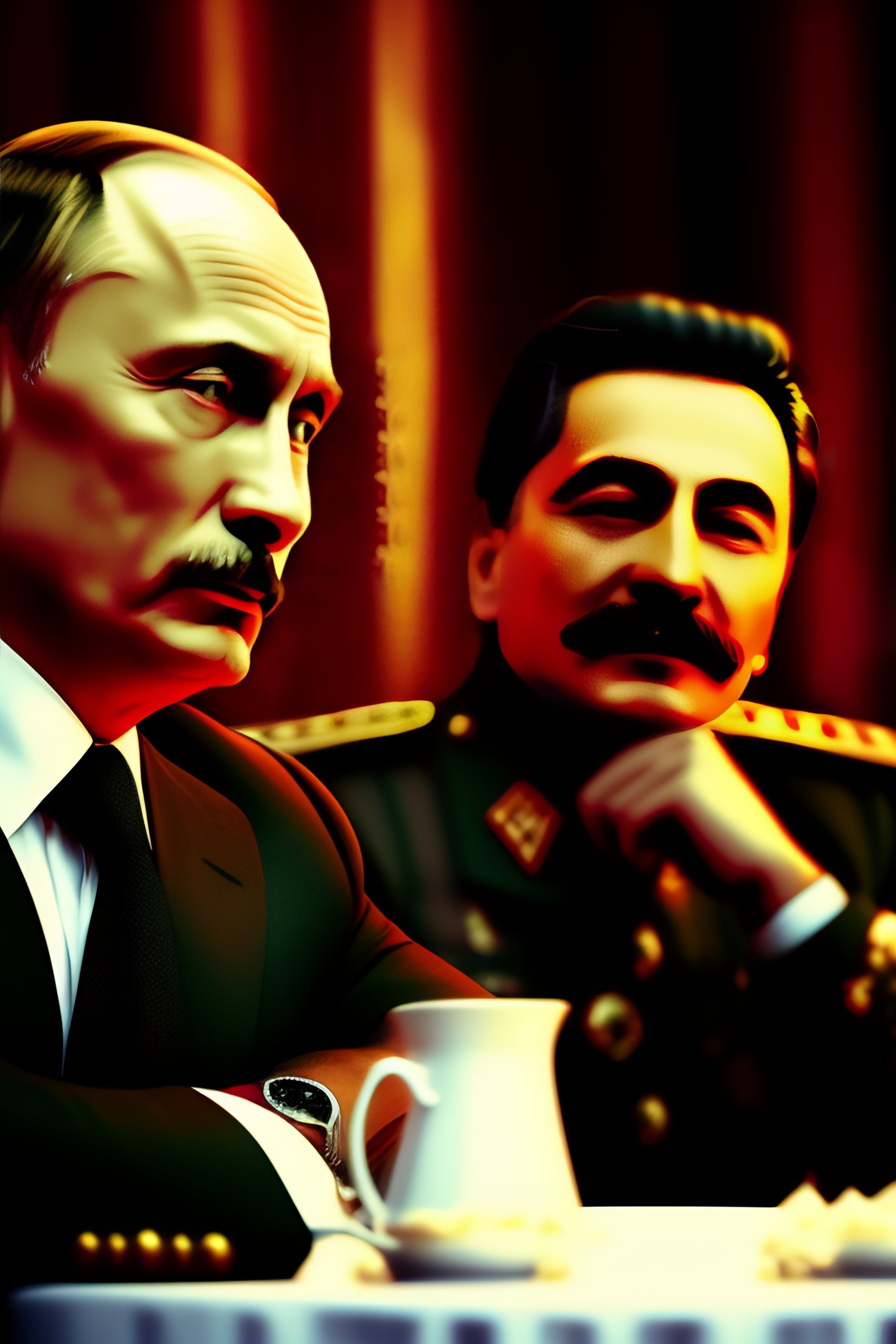 Lexica - Vladimir Putin and Joseph Stalin are sitting at the table ...