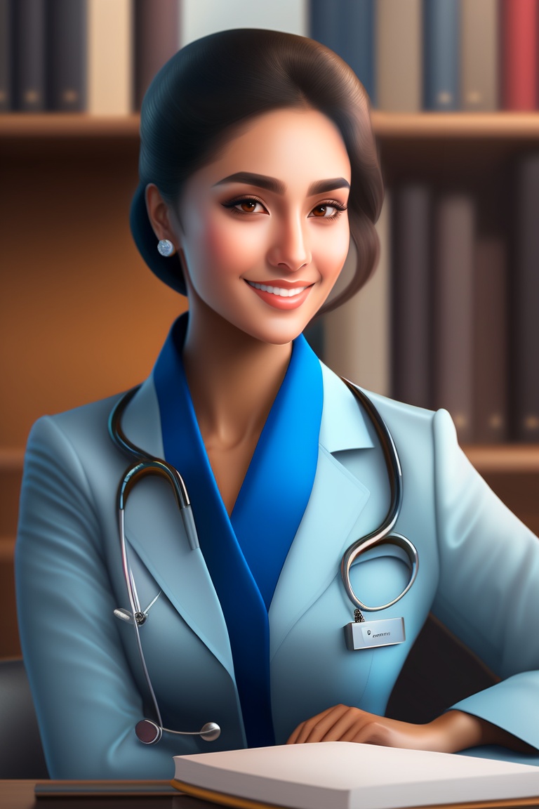 Lexica - Photo of a Pakistani gorgeous young doctor wearing a doctor's ...