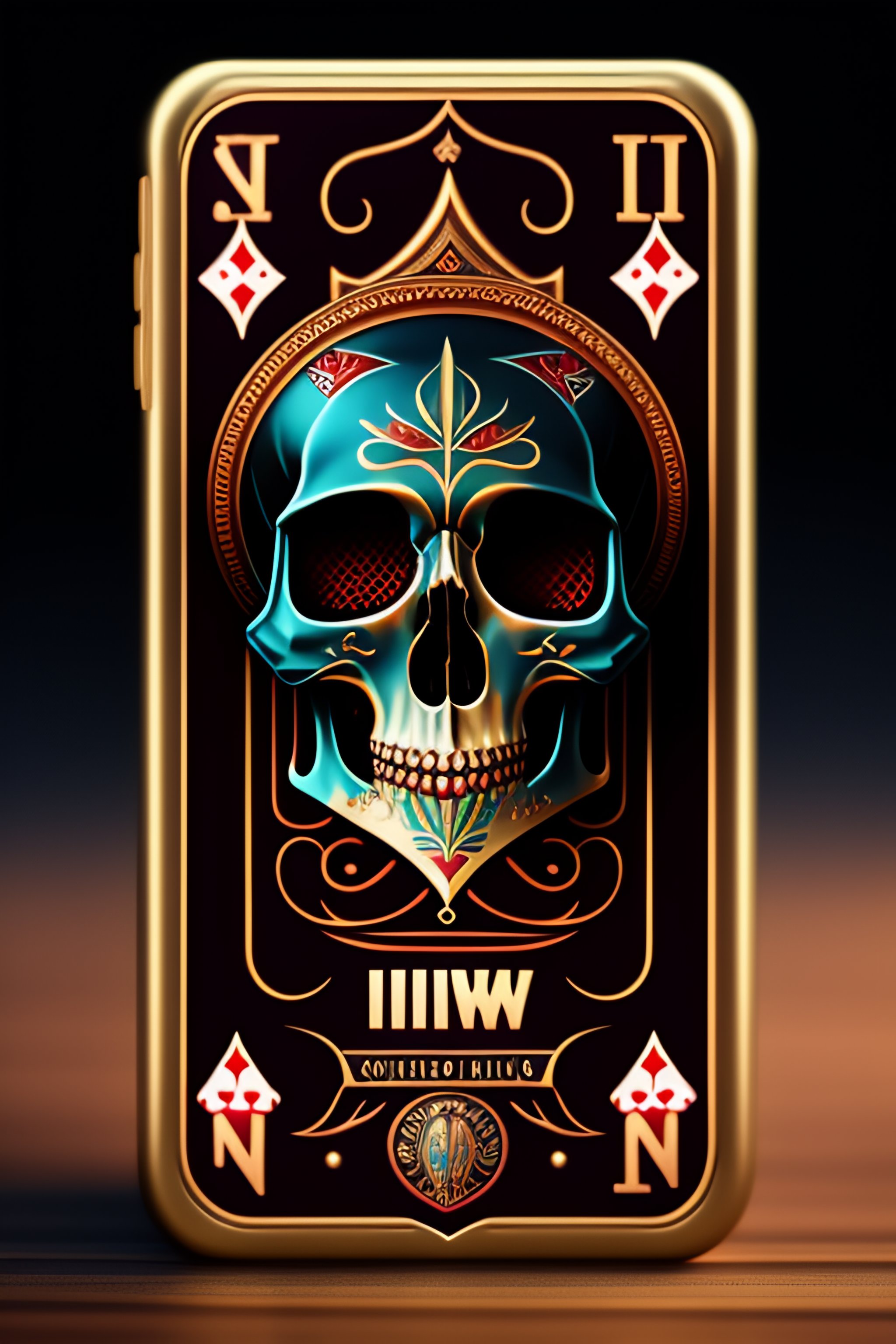 Lexica - An extremely complex mobile phone, the skull jack on a deck of ...