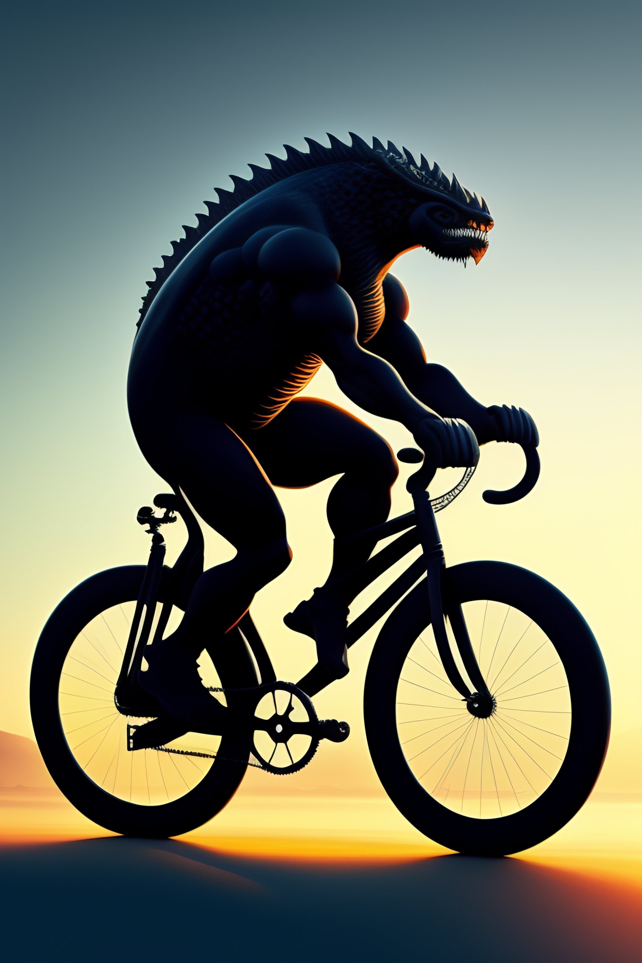 Lexica - Imagine a fitness bicycle monster, in the style of Guillermo ...