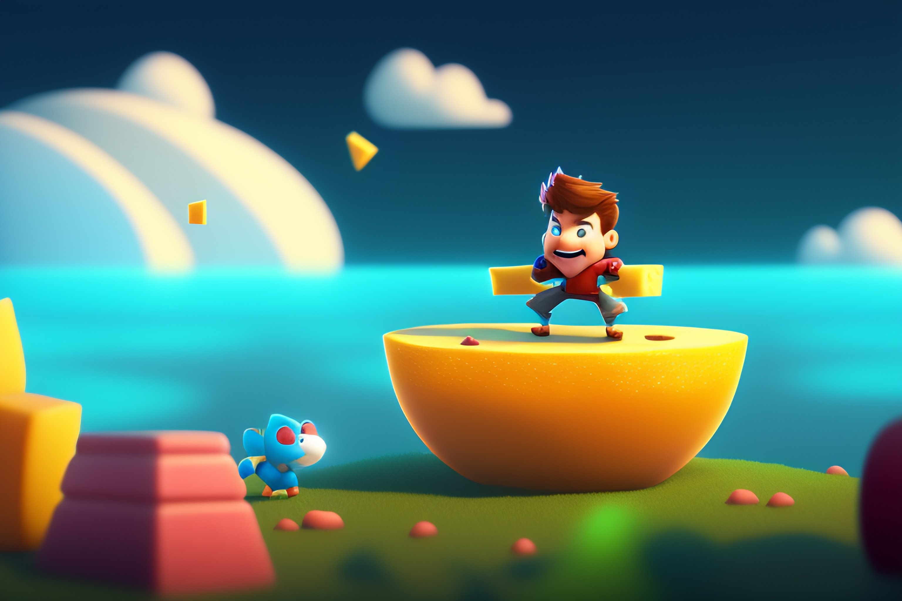 Lexica - Poster for a movie about platformer game level a boy that ...