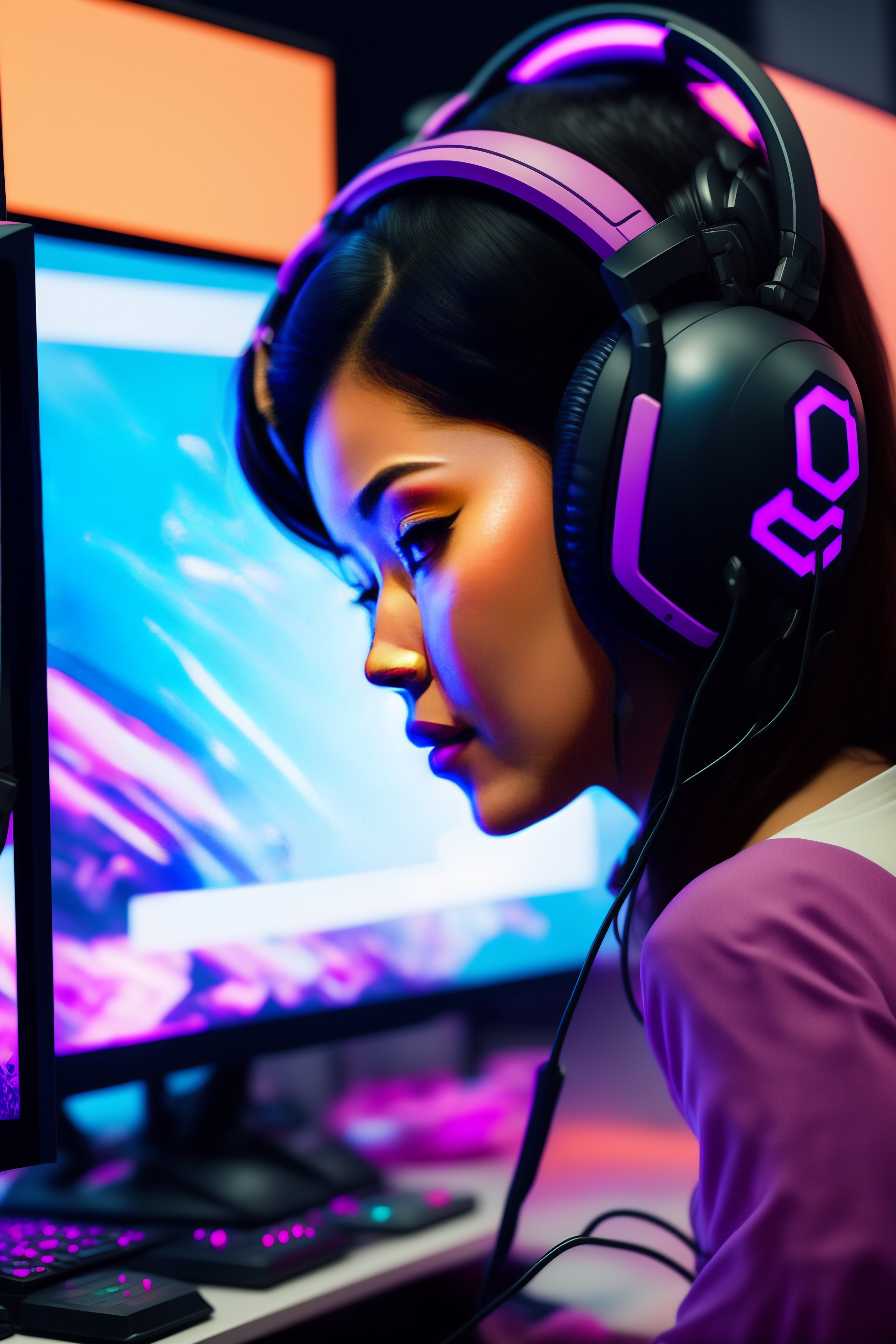 Lexica - Dva using computer and playing League of Legends